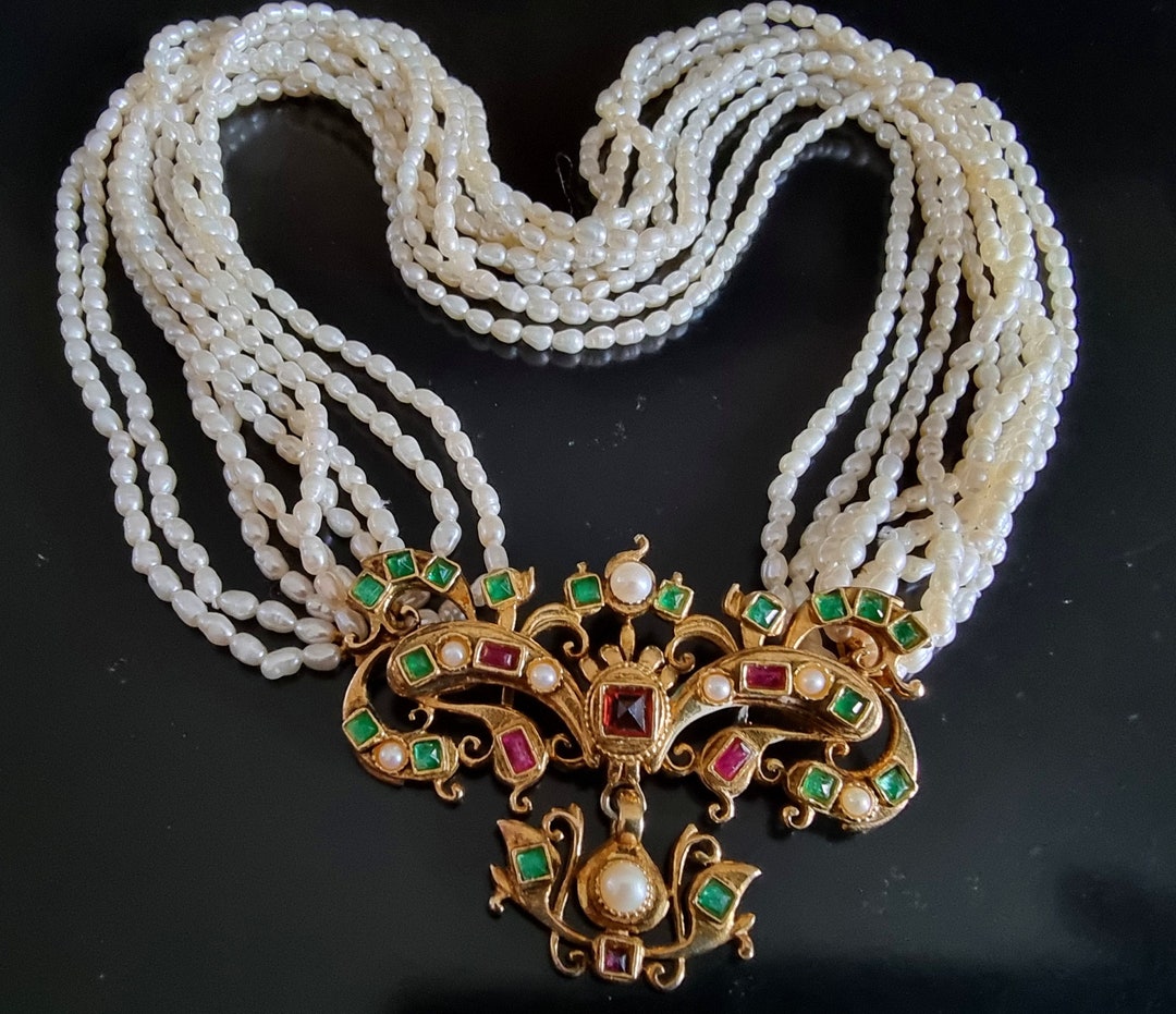 Magnificent NECKLACE of Vintage Pearls, Haute Couture, Vermeil, 18th ...