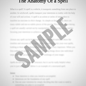 Anatomy of A Spell Reference Page for Your Grimoire or Book of Shadows ...
