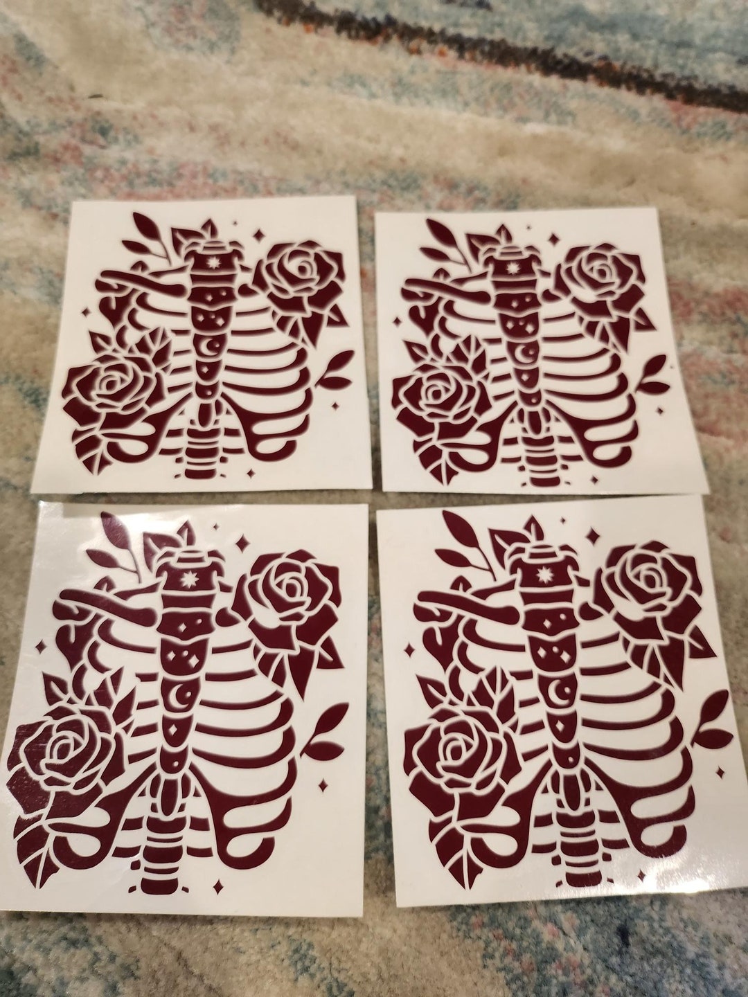 Rib Roses Decal Sticker - Etsy