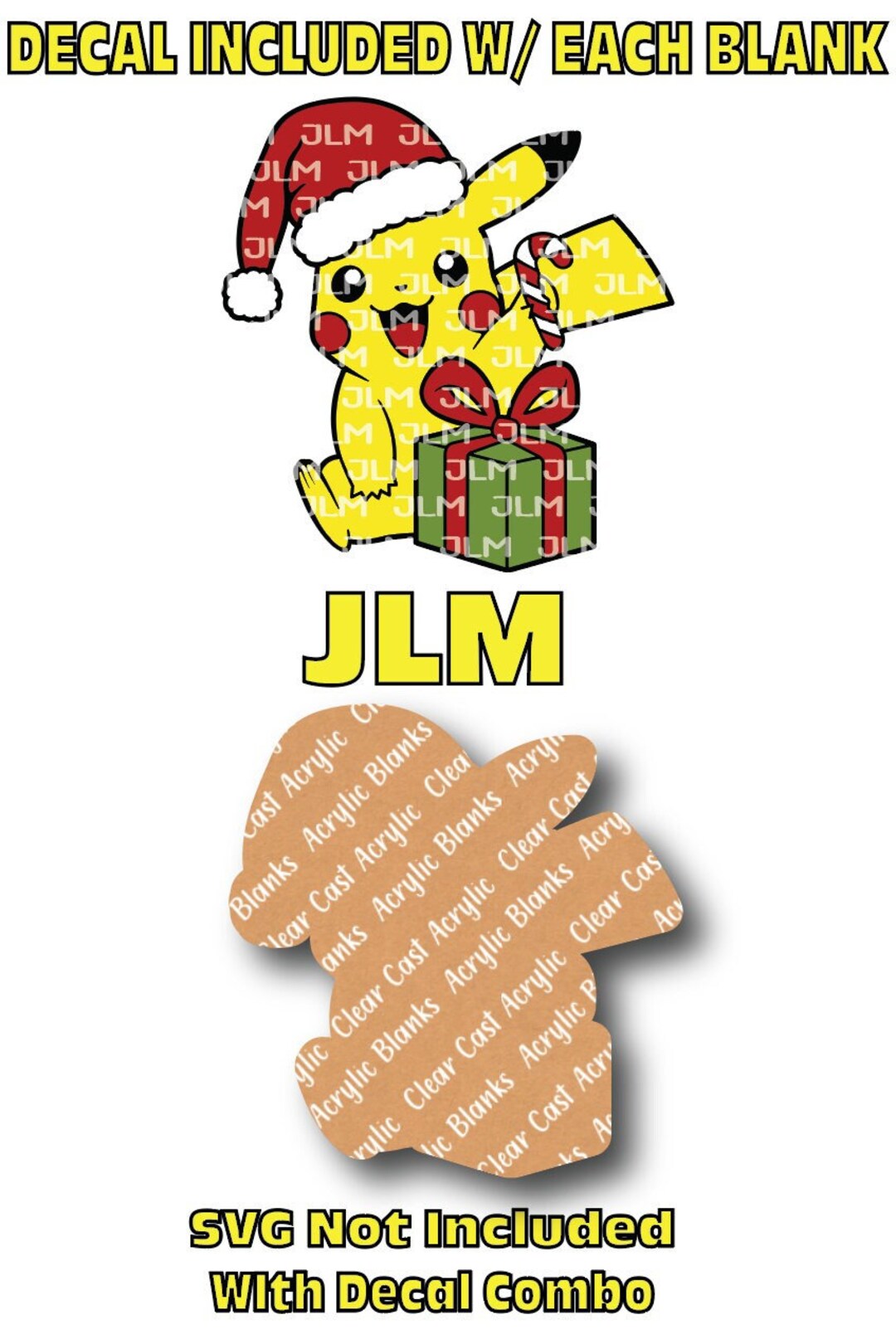 Christmas Pikachu Blank W/decal - Etsy