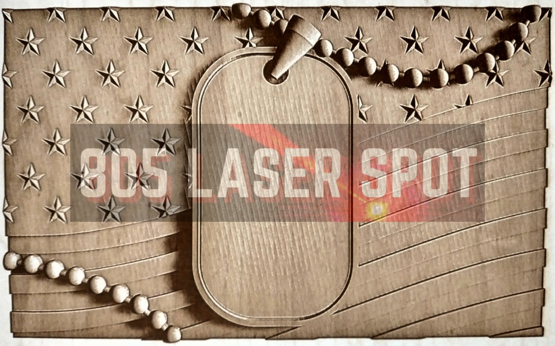 Digital Design File - US Military Tag - Glowforge - Laser Ready ...