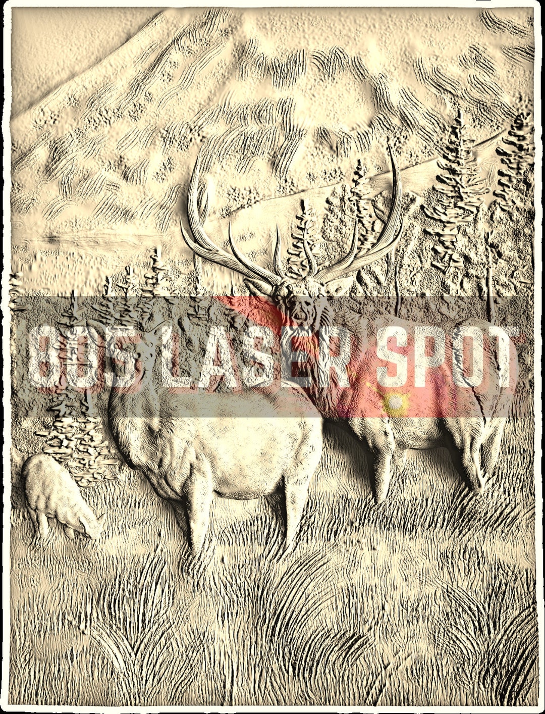 Digital Design File - Deer Family - Glowforge - Laser Ready - Engrave ...