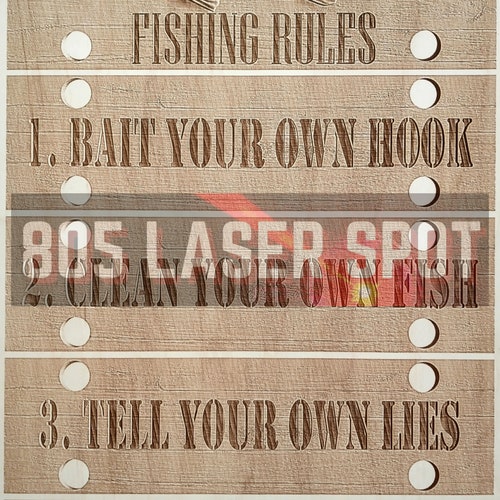 Digital Design File Fishing Rules Sign Glowforge Laser - Etsy
