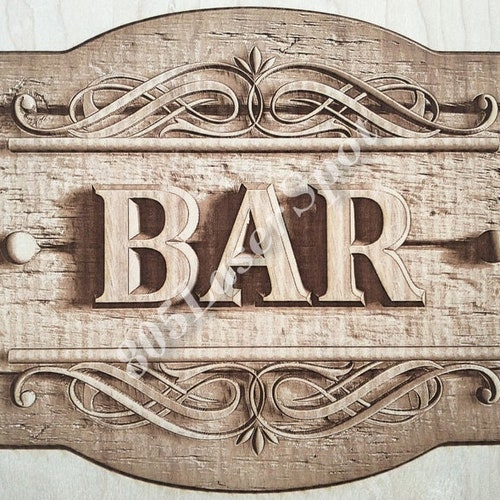 Digital Design File Bar Sign Glowforge Laser Ready - Etsy