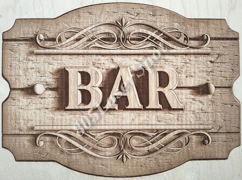 Digital Design File Bar Sign Glowforge Laser Ready | Etsy