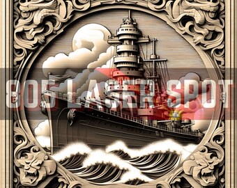 Digital Design File Ship 8 Glowforge Laser Ready Engrave SVG 10 X 11 ...