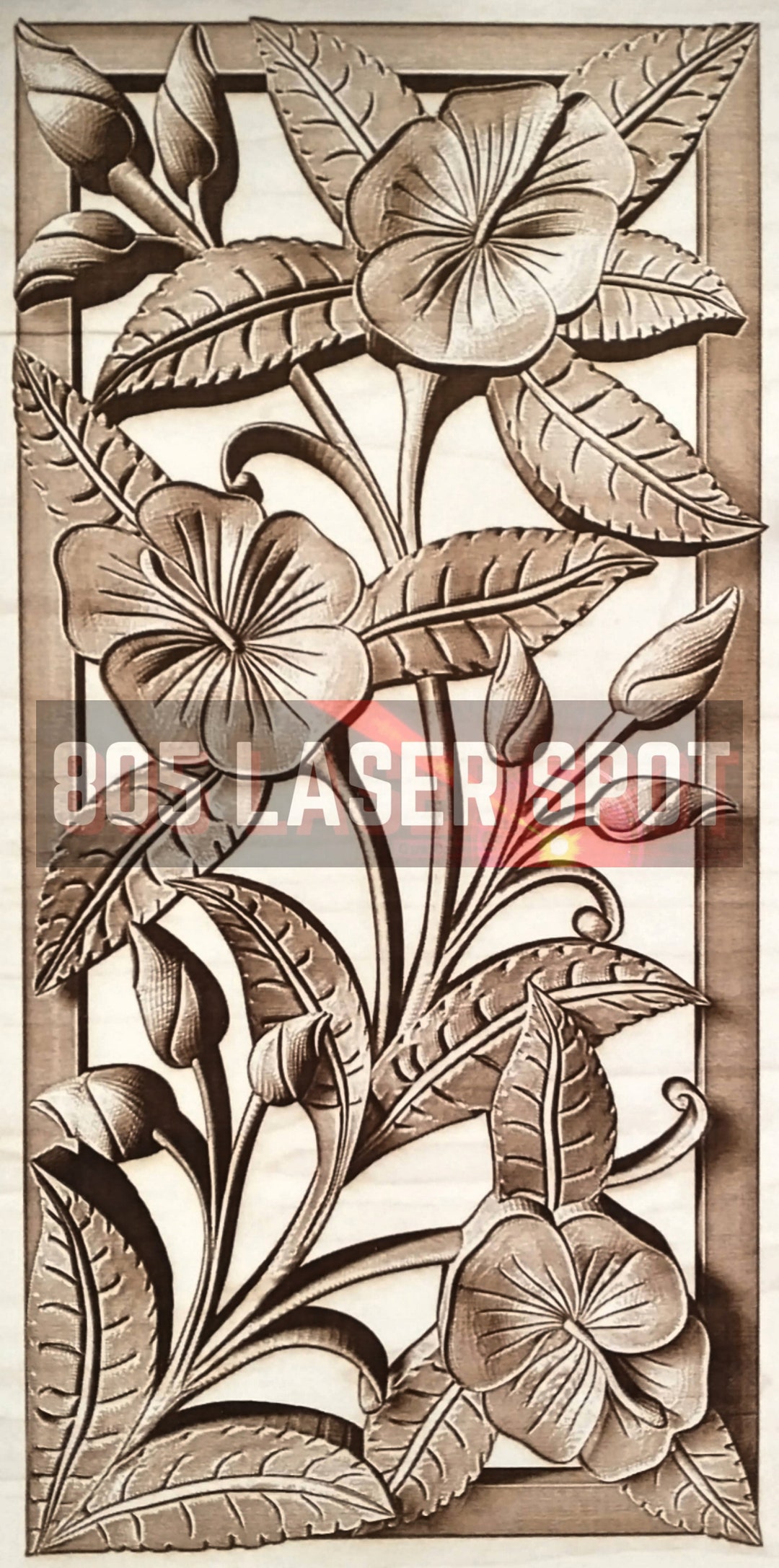 Digital Design File - Flower Plaque - Glowforge - Laser Ready - Engrave ...
