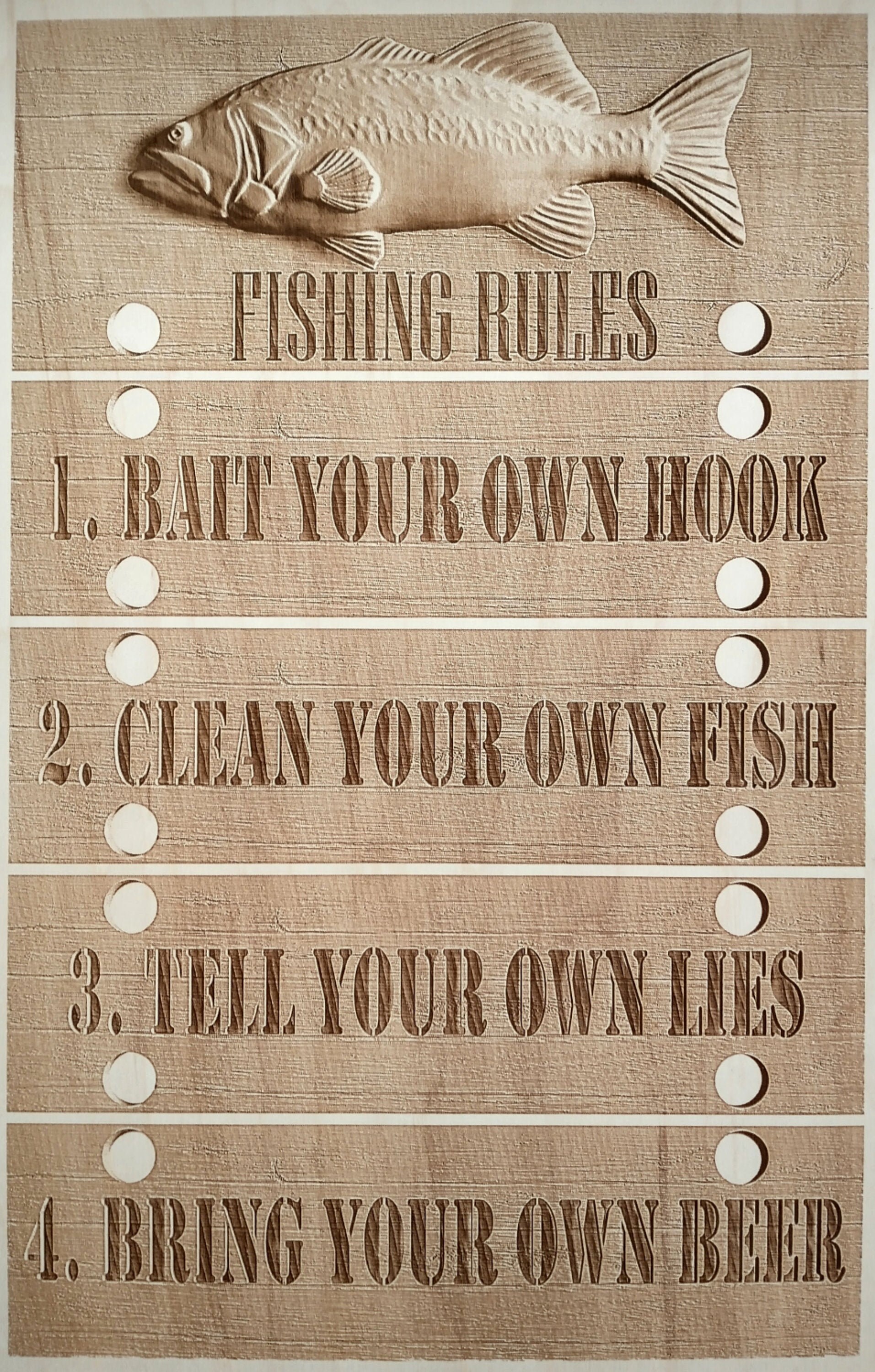 Digital Design File Fishing Rules Sign Glowforge Laser | Etsy