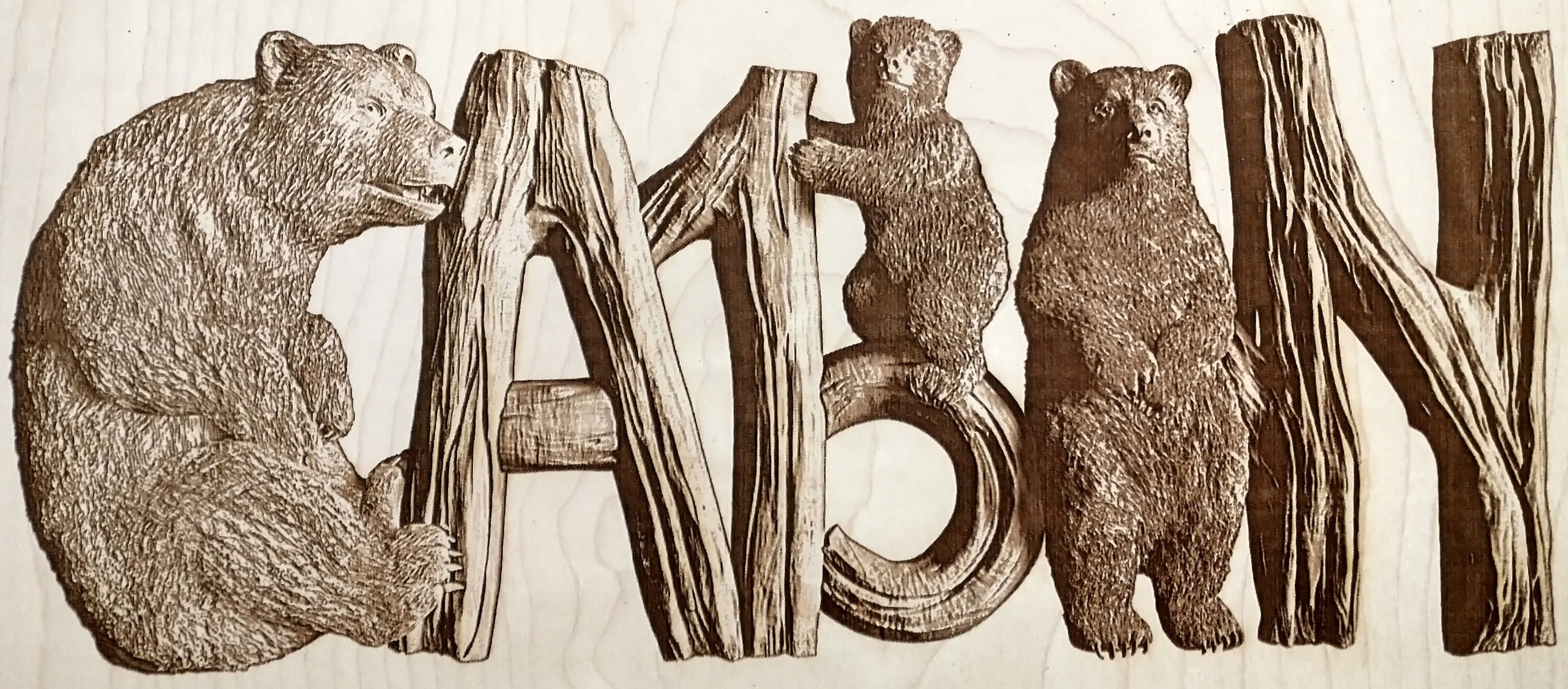 Digital Design File Bears Cabin Sign Glowforge Laser | Etsy