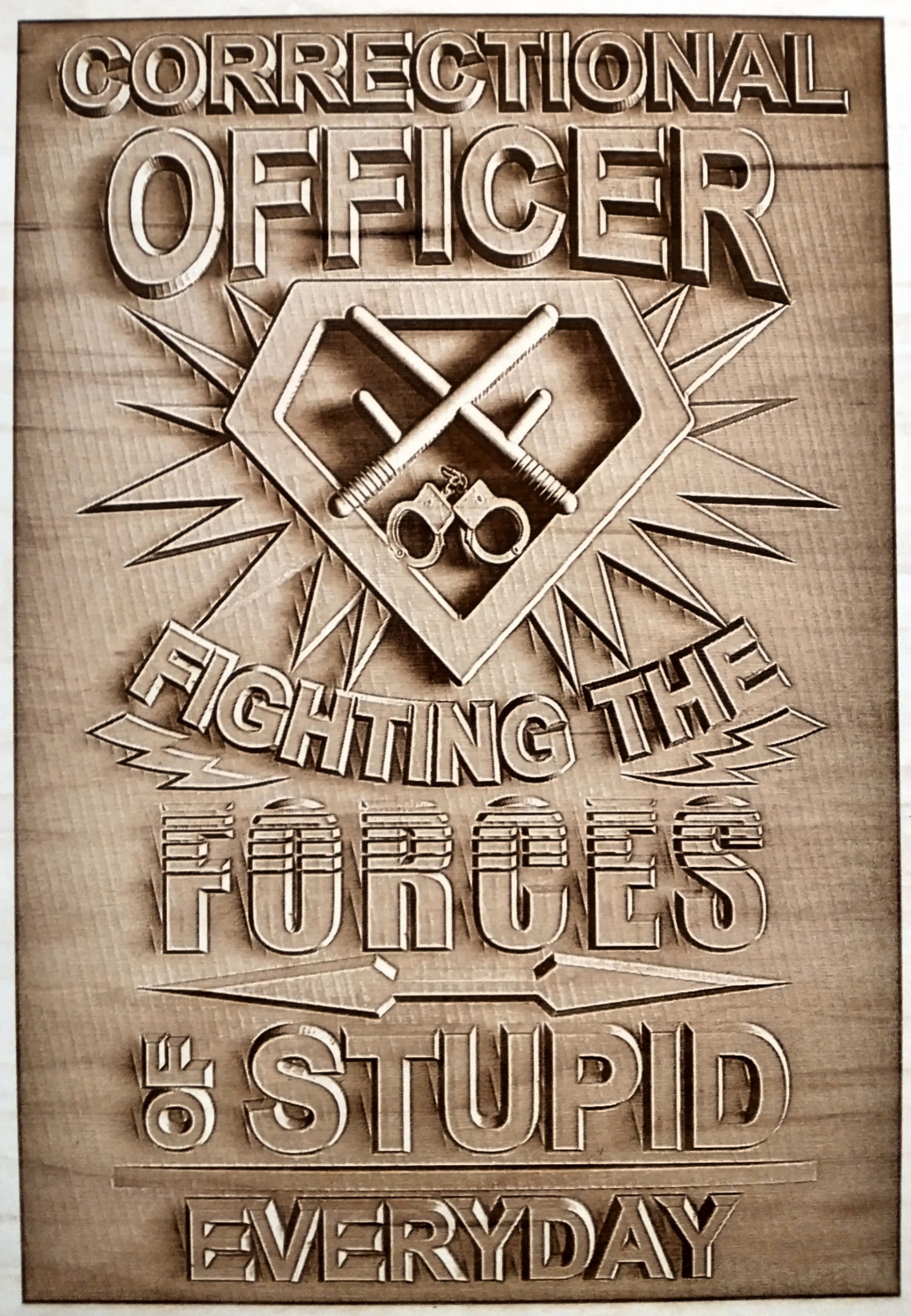 Digital Design File Correctional Officer Plaque Glowforge | Etsy