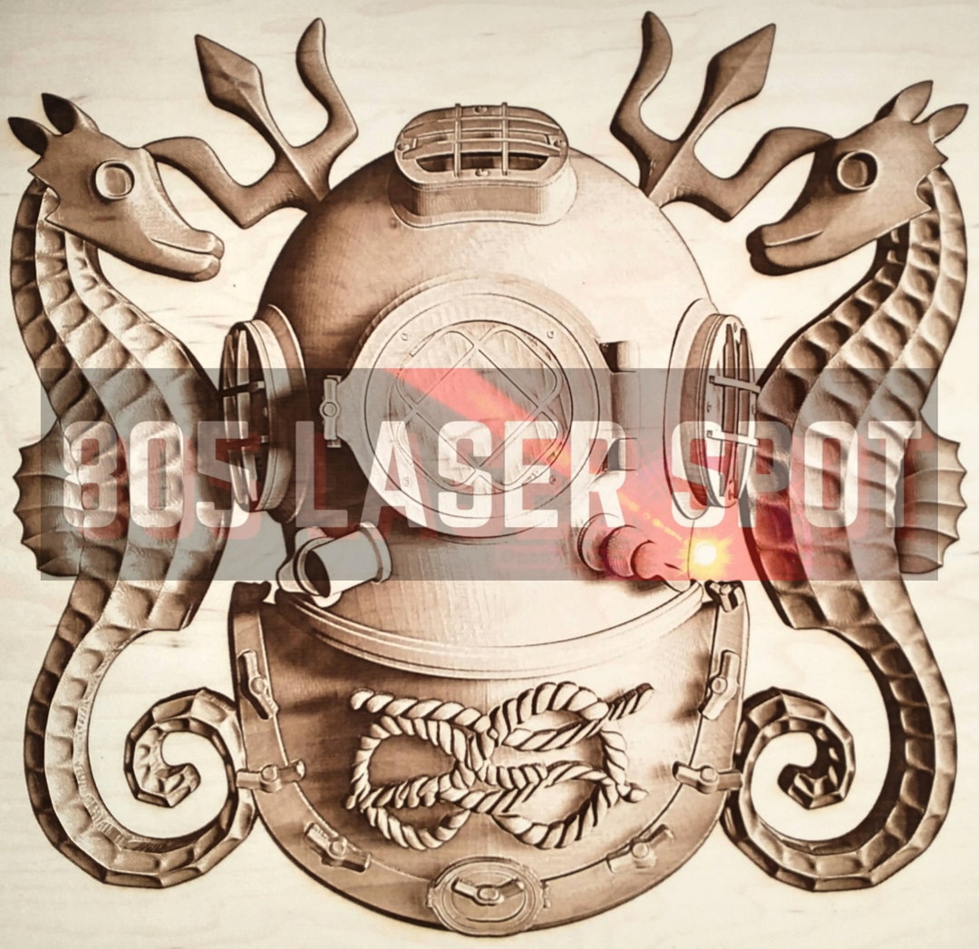 Digital Design File - Scuba Diver - Glowforge - Laser Ready - Engrave ...