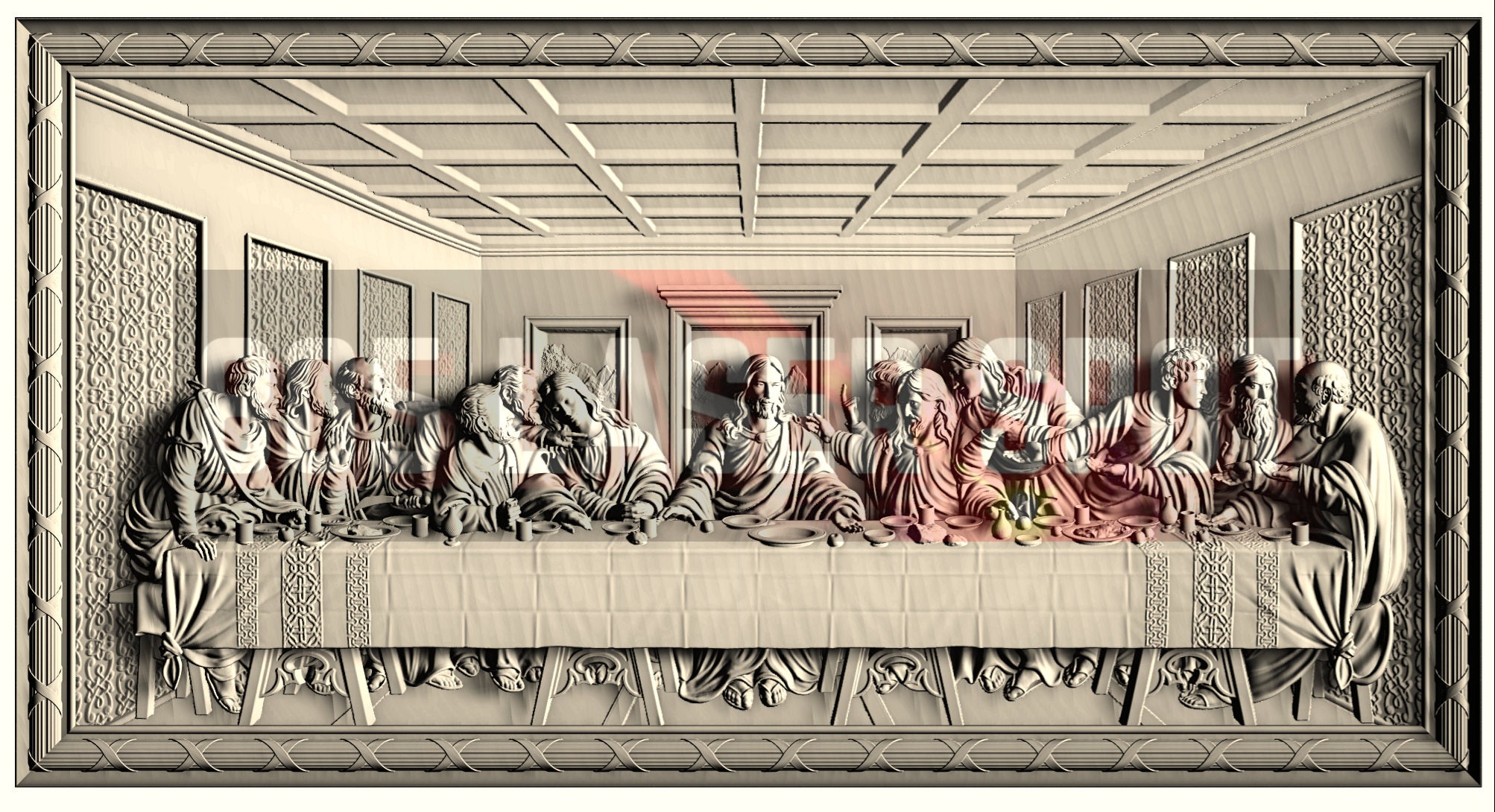 Digital Design File Last Supper Framed 2 Glowforge Laser - Etsy