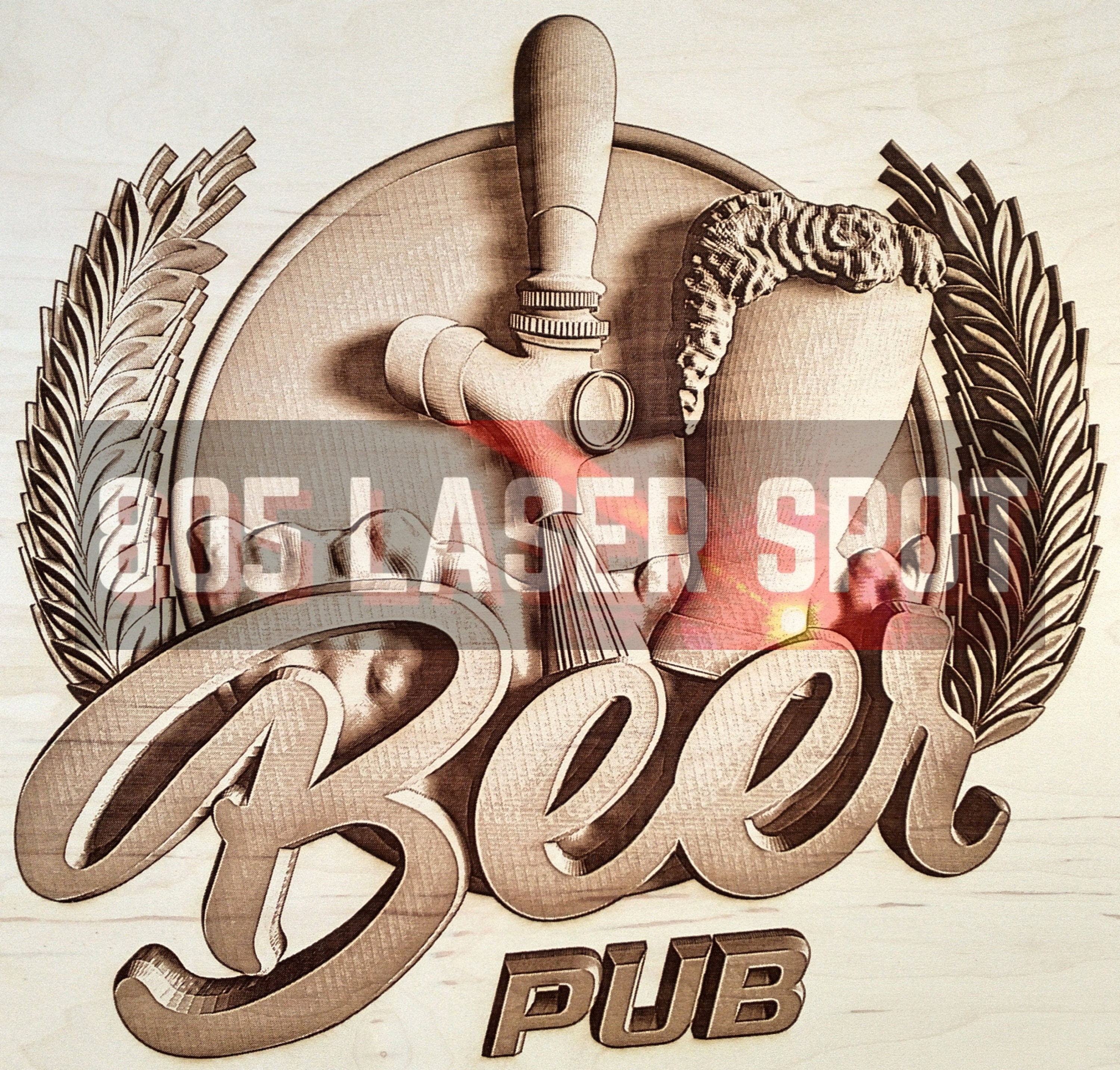 Digital Design File - Beer Pub Sign - Glowforge - Laser Ready - Engrave ...