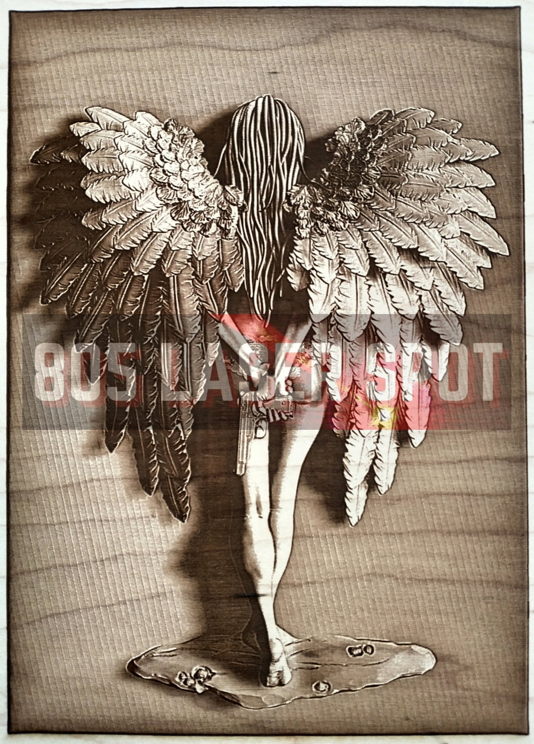 Digital Design File - Angel With A Gun - Glowforge - Laser Ready ...