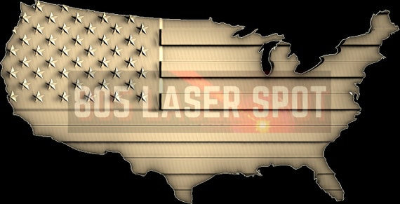 Digital Design File USA Map Flag Glowforge Laser Ready - Etsy