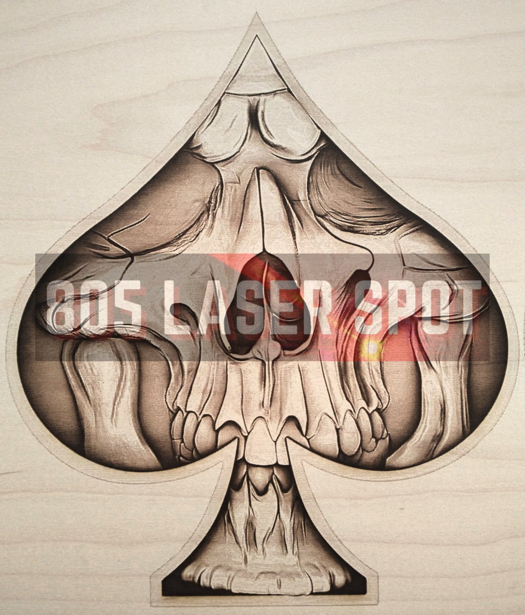 Digital Design File - Skull of Spades - Glowforge - Laser Ready ...
