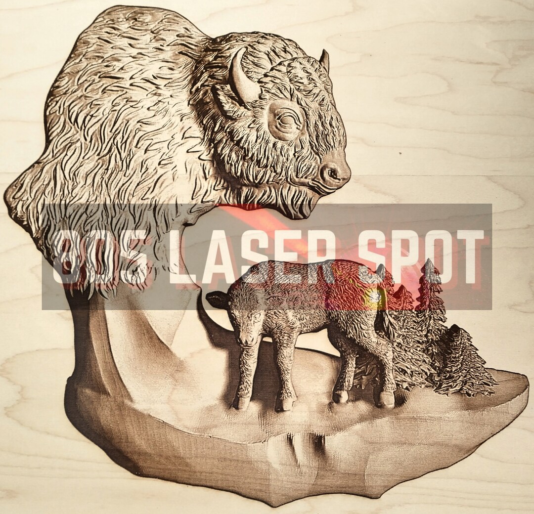 Digital Design File - Bison - Glowforge - Laser Ready - Engrave - SVG ...