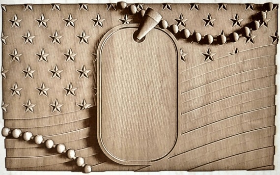 Digital Design File US Military Tag Glowforge Laser | Etsy