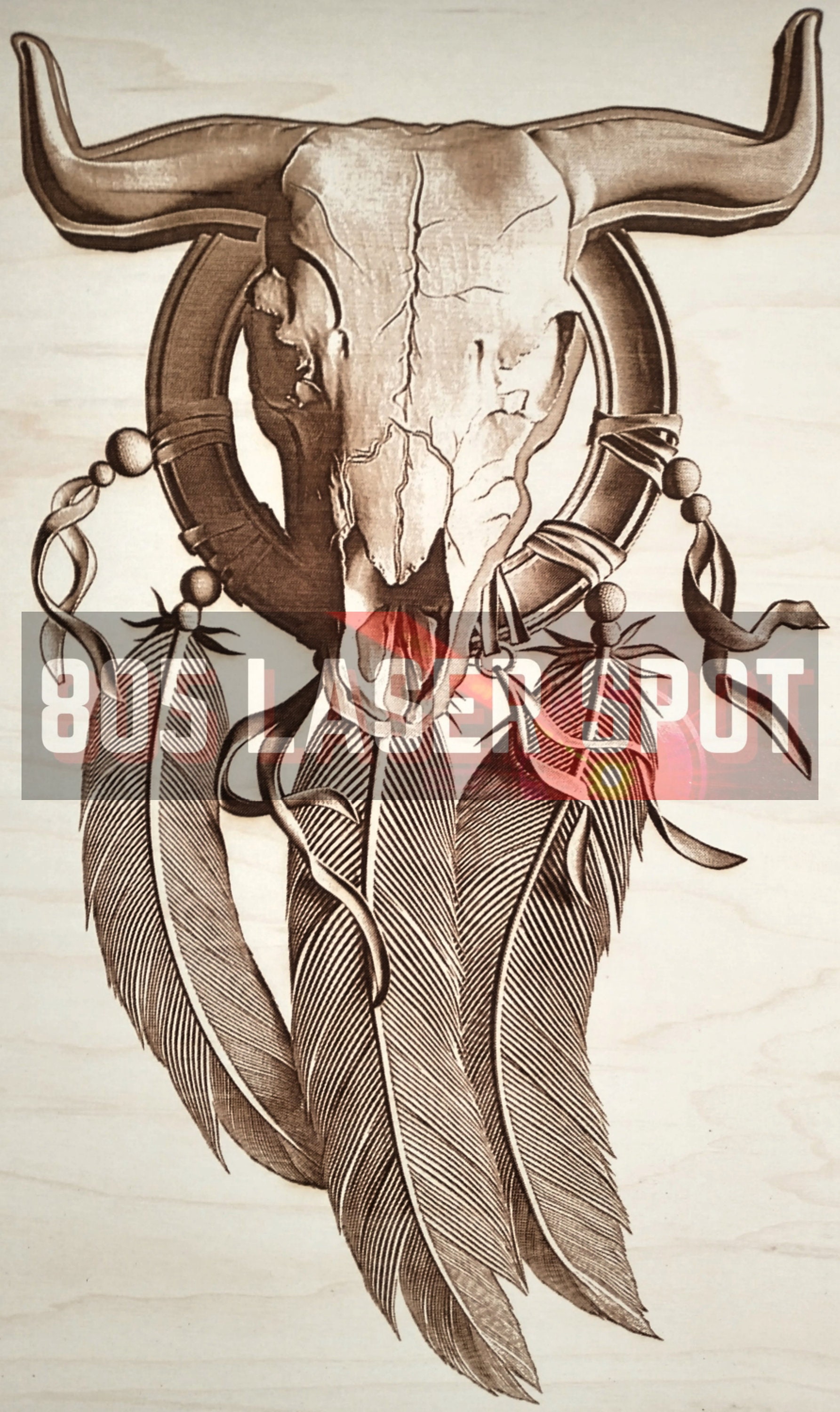 Digital Design File - Cow Skull Dream Catcher - Glowforge - Laser Ready ...