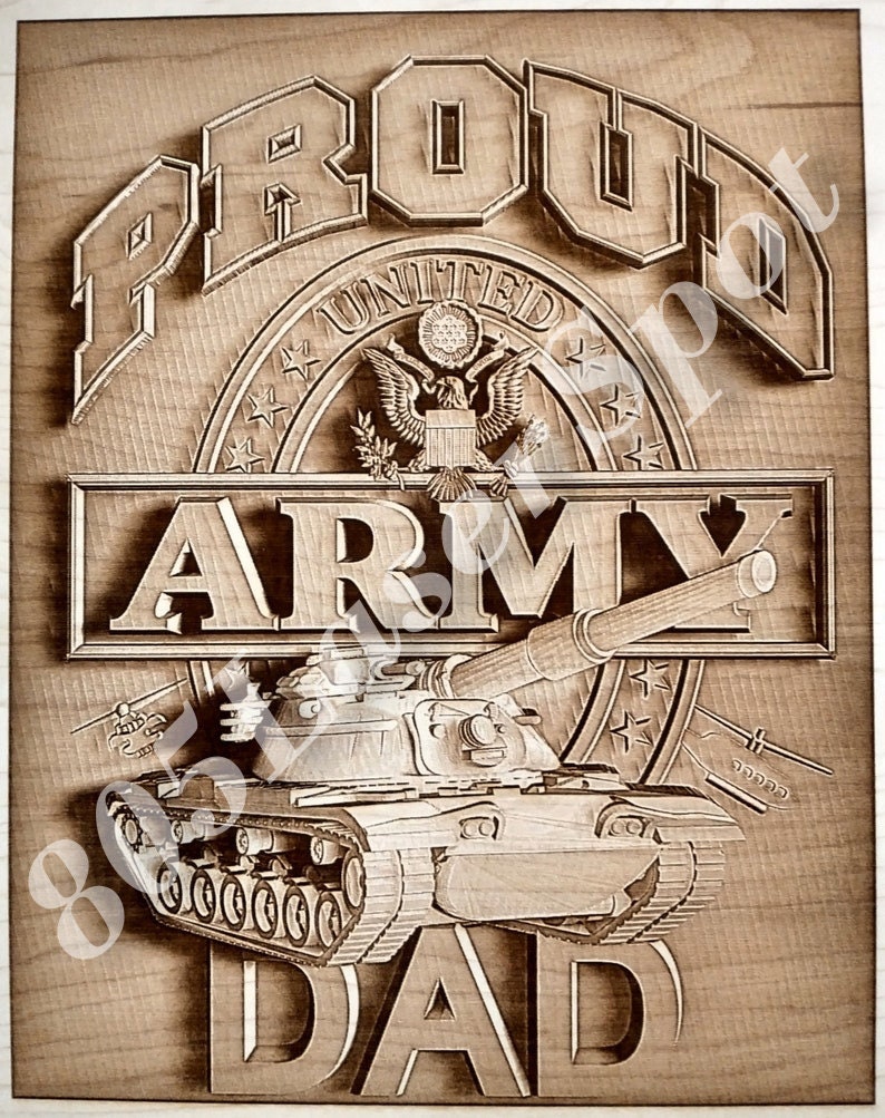 Digital Design File Proud Army Dad Glowforge Laser Ready | Etsy