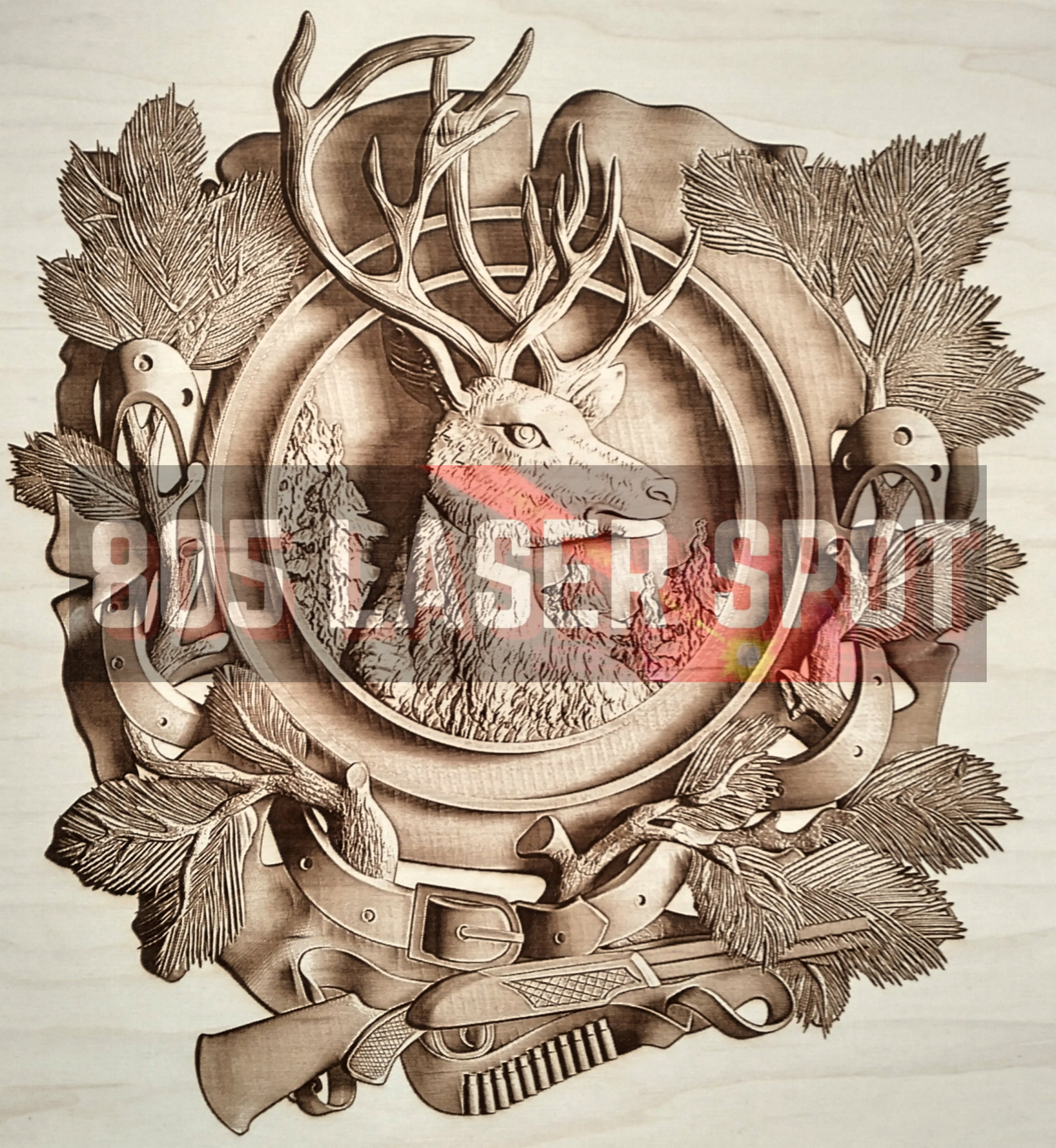 Digital Design File - Deer Hunt Plaque - Glowforge - Laser Ready ...