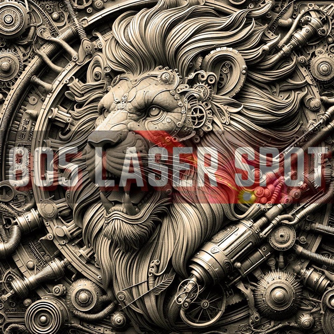Digital Design File - Steampunk Lion 5 - Glowforge - Laser Ready ...