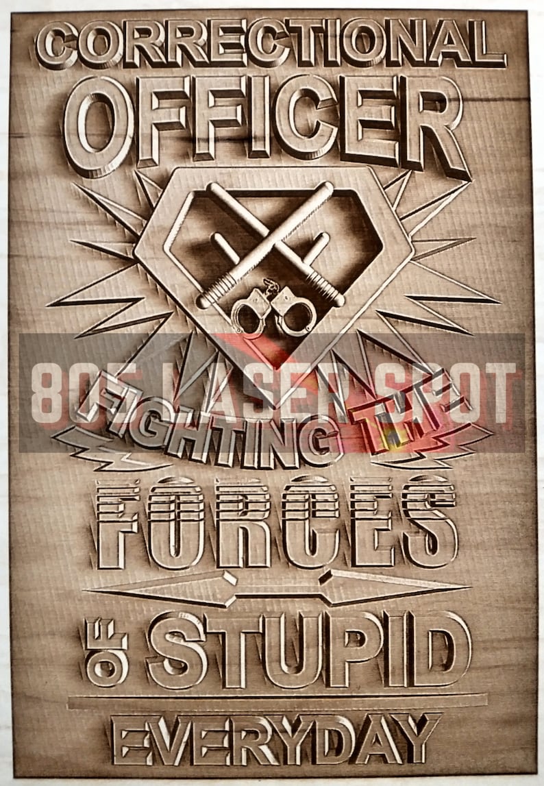 Digital Design File Correctional Officer Plaque Glowforge - Etsy