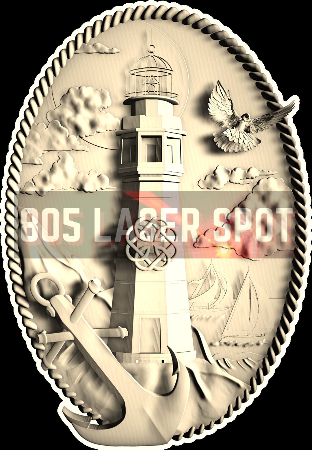 Digital Design File - Lighthouse 2 - Glowforge - Laser Ready - Engrave ...