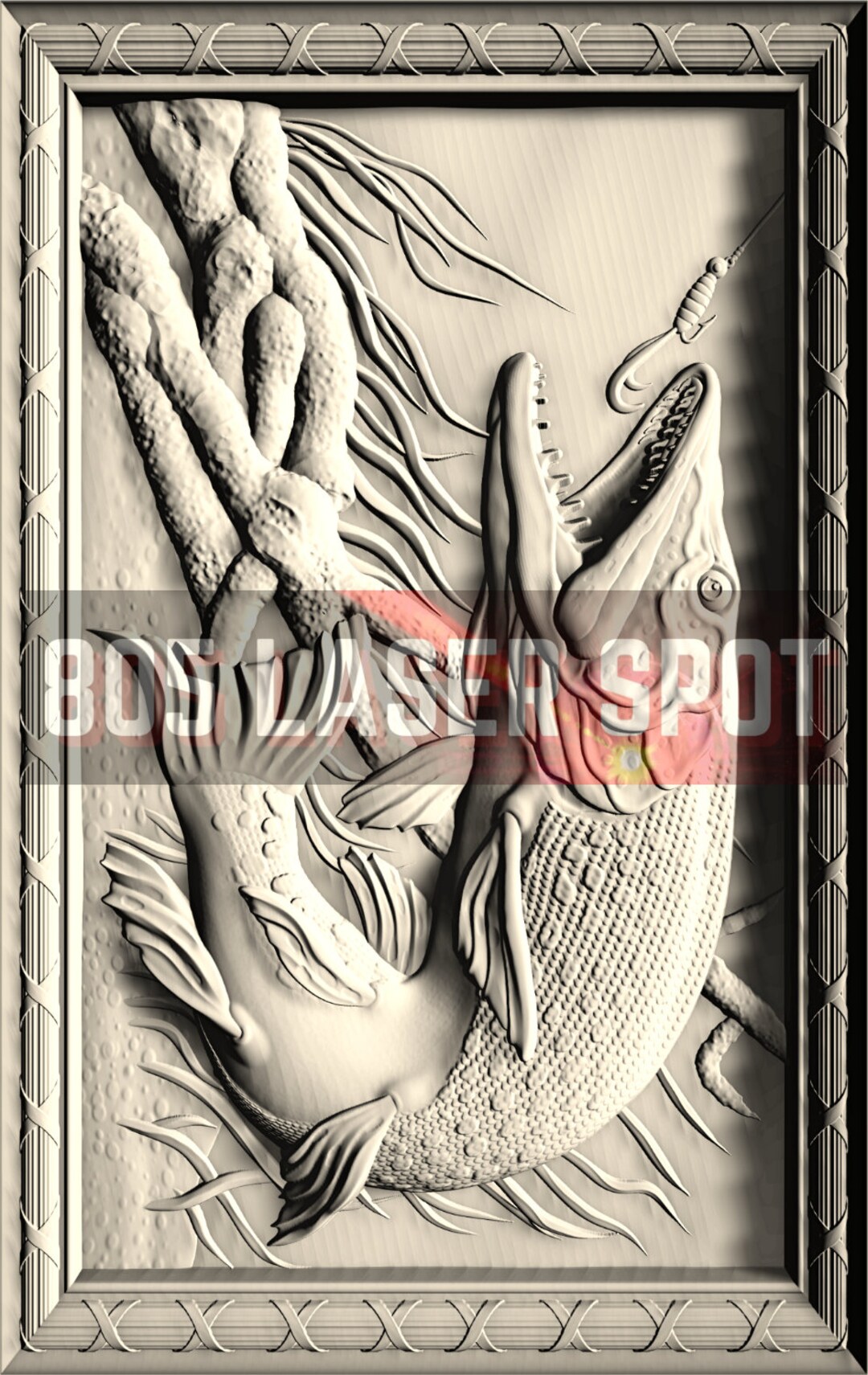 Digital Design File - Pike Fishing - Glowforge - Laser Ready - Engrave ...