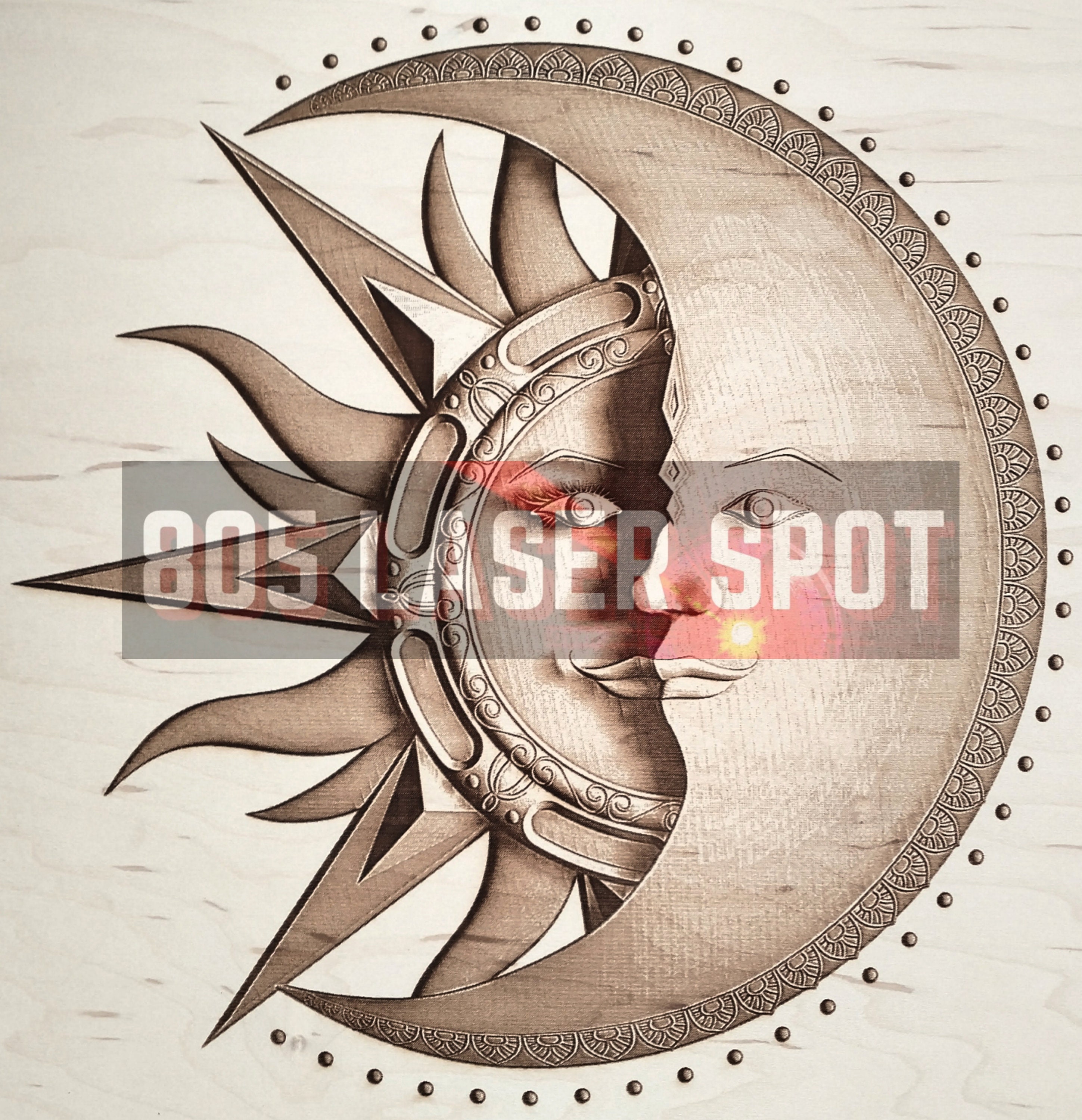 Digital Design File Moon and Sun Glowforge Laser Ready - Etsy