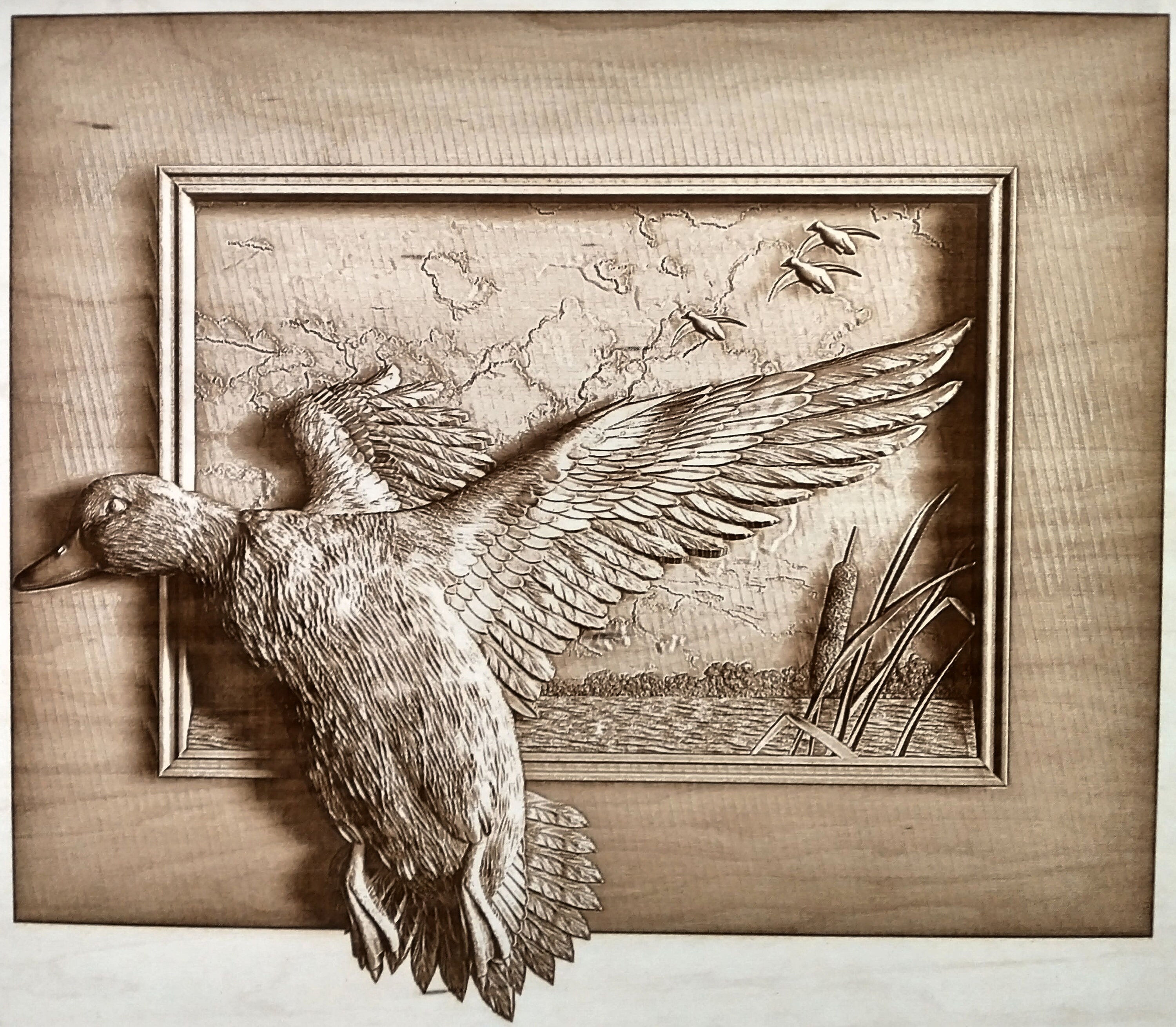 Digital Design File Duck Framed Glowforge Laser Ready | Etsy