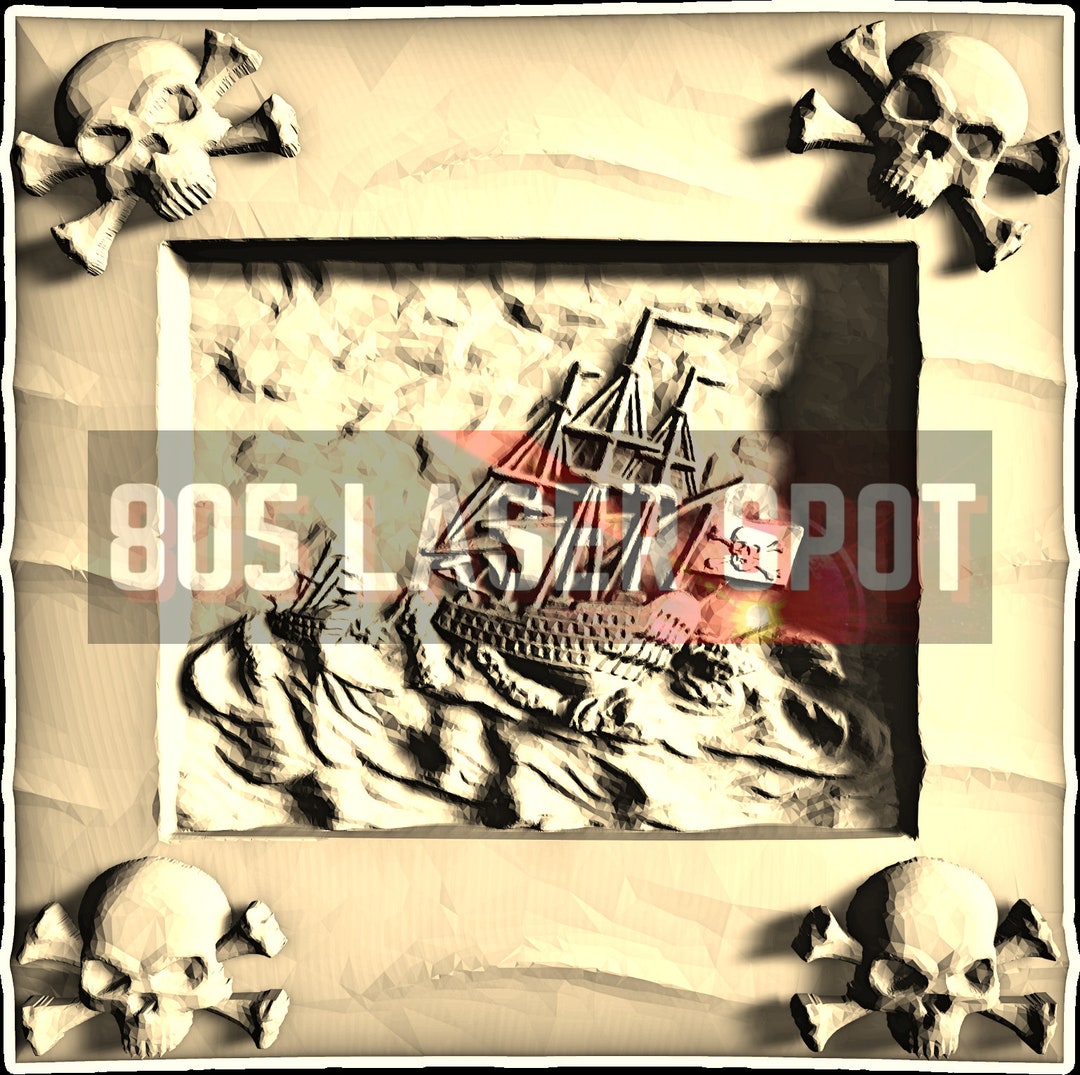 Digital Design File - Pirate Ship - Glowforge - Laser Ready - Engrave ...