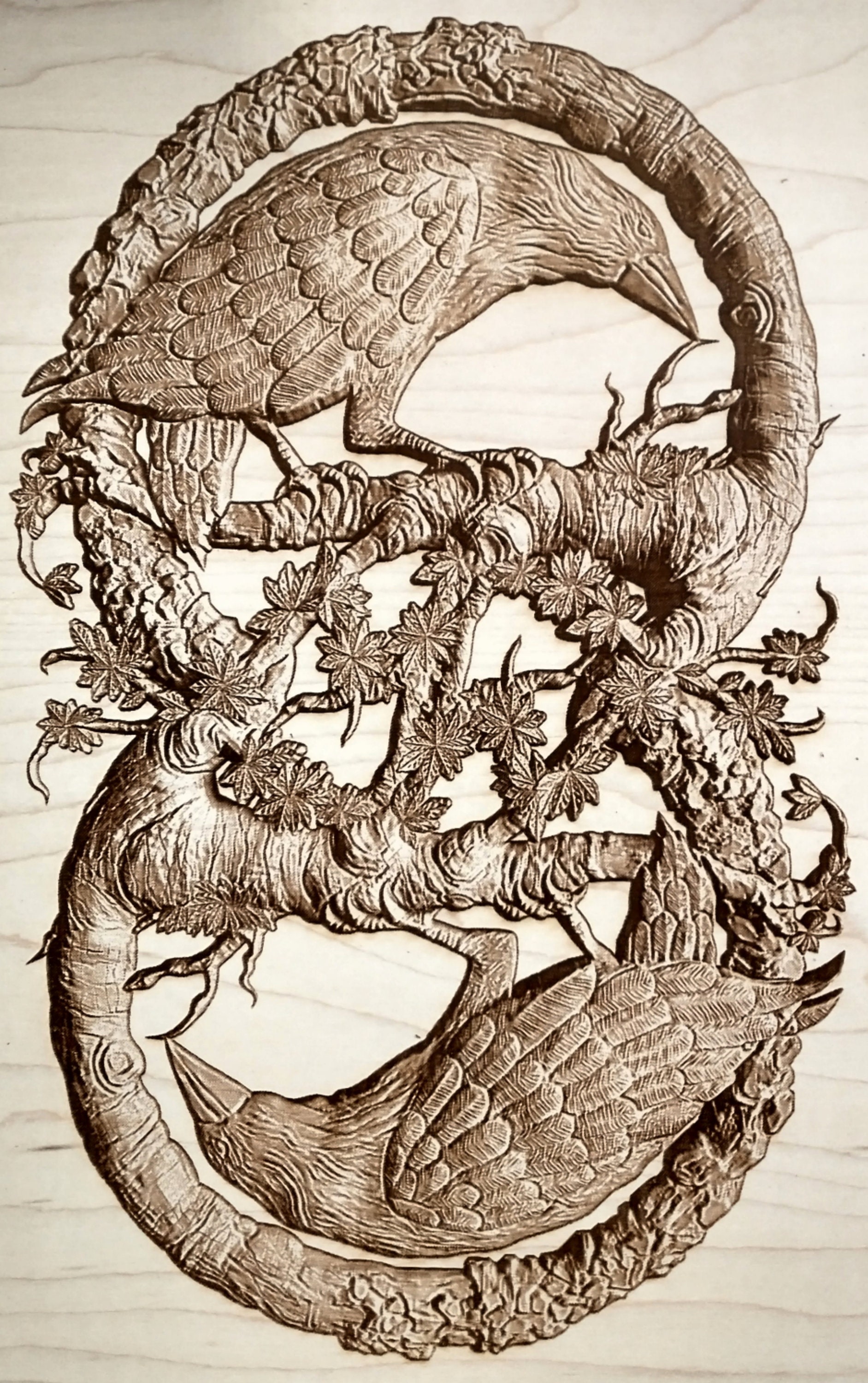 Digital Design File Huginn And Muninn Glowforge Laser | Etsy