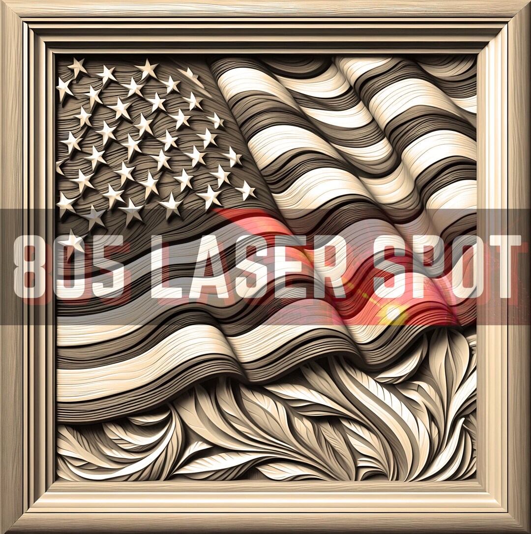 Digital Design File - American Flag 5 - Glowforge - Laser Ready ...