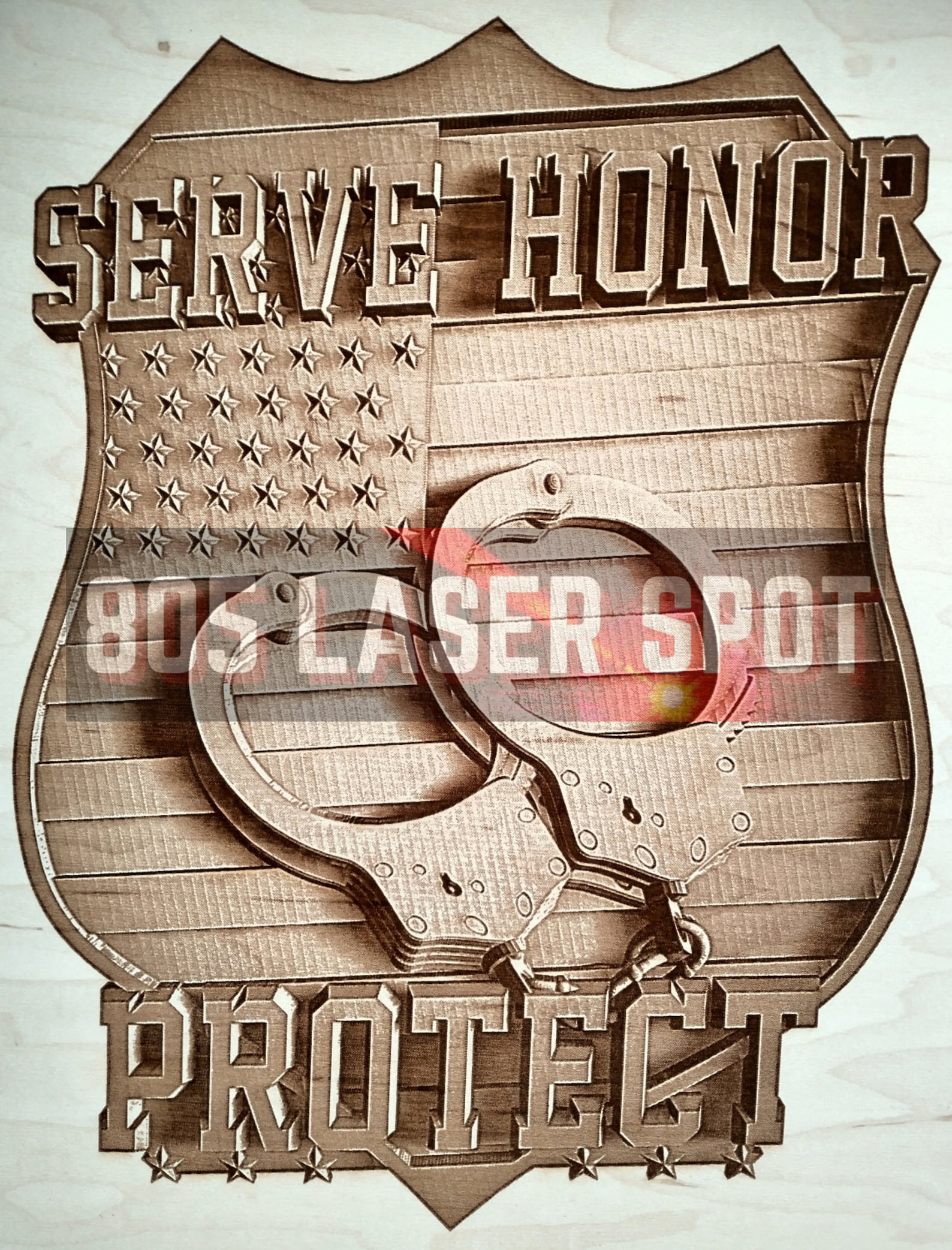 Digital Design File Police Shield Glowforge Laser Ready - Etsy