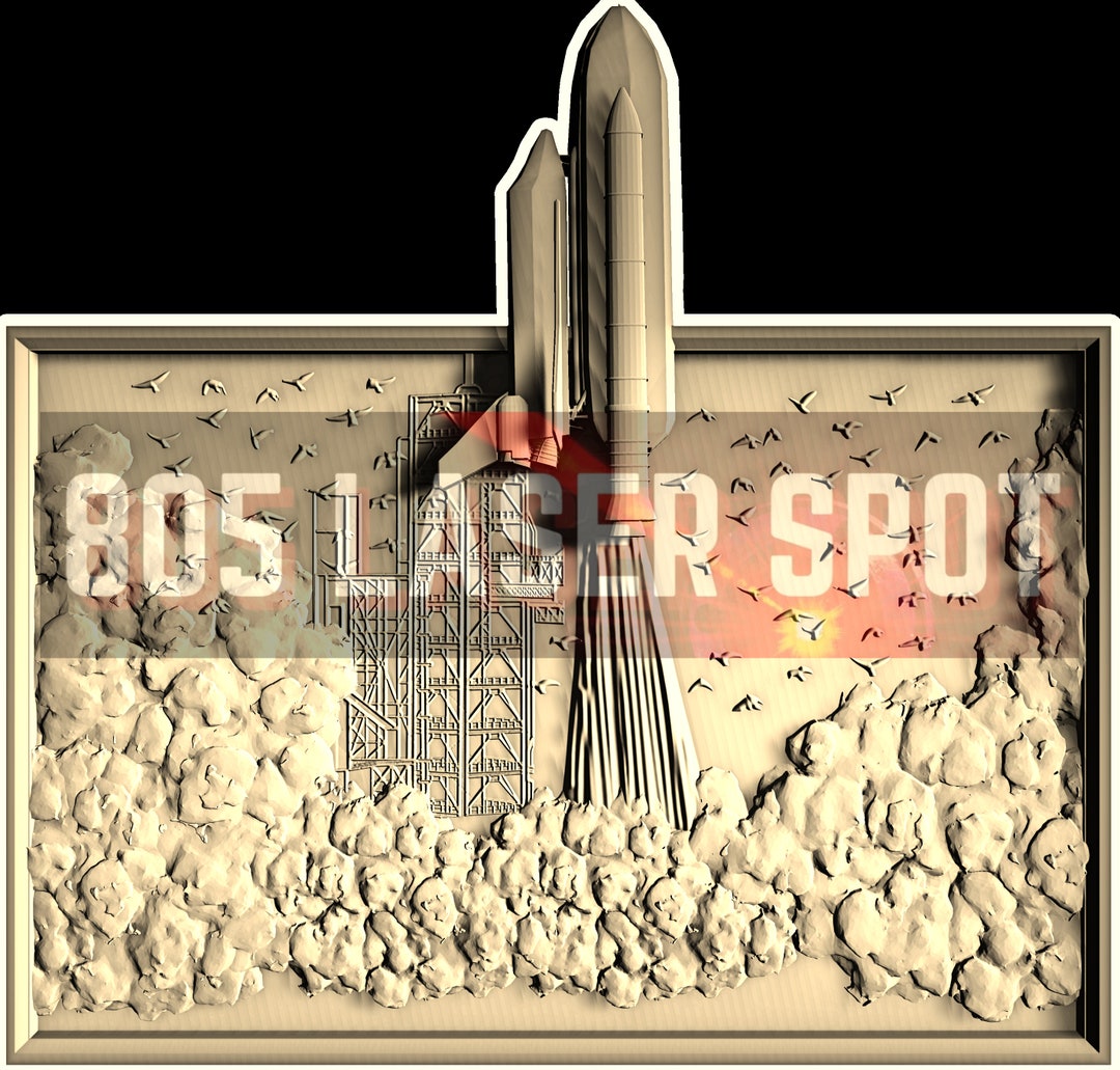 Digital Design File - Space Shuttle Launch 2 - Glowforge - Laser Ready ...