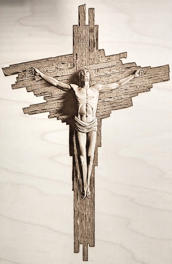 Digital Design File Jesus Crucifixion Glowforge Laser | Etsy