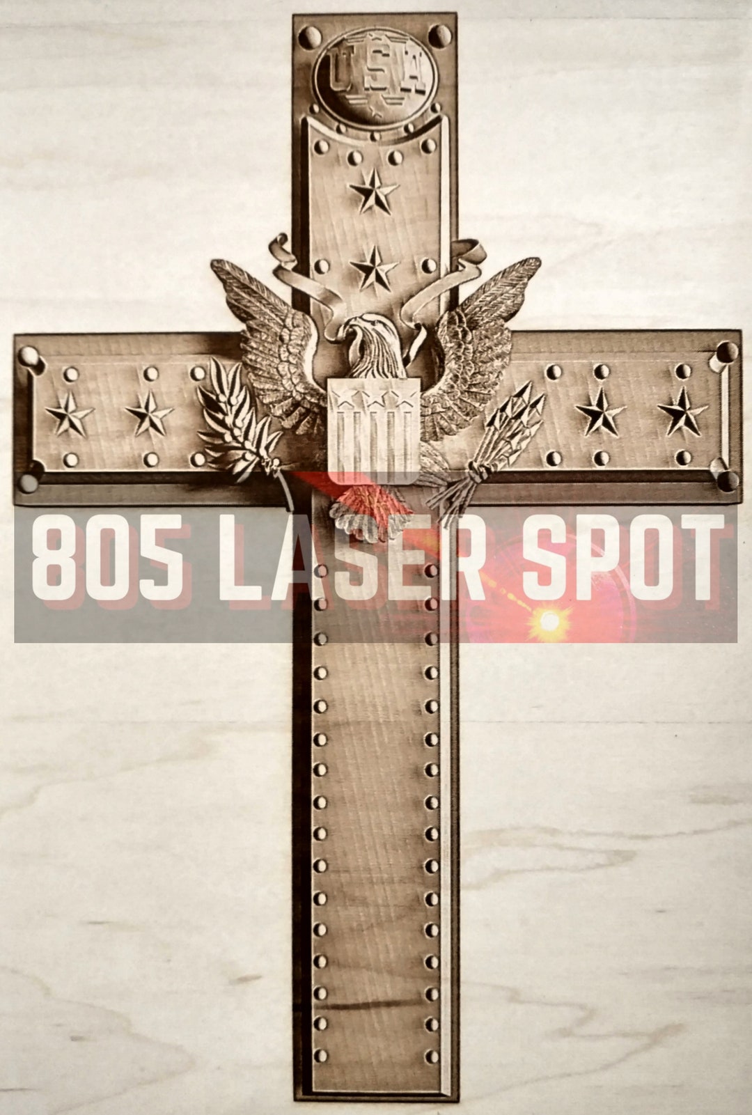 Digital Design File - USA Cross - Glowforge - Laser Ready - Engrave ...