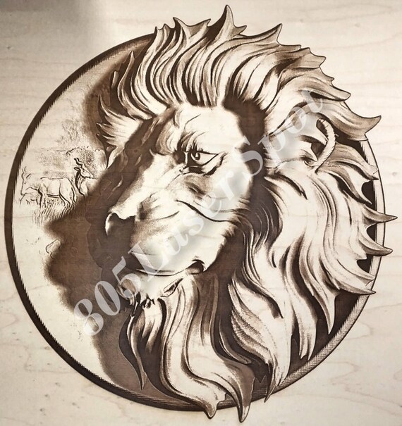 Digital Design File Lion Glowforge Laser Ready Engrave - Etsy