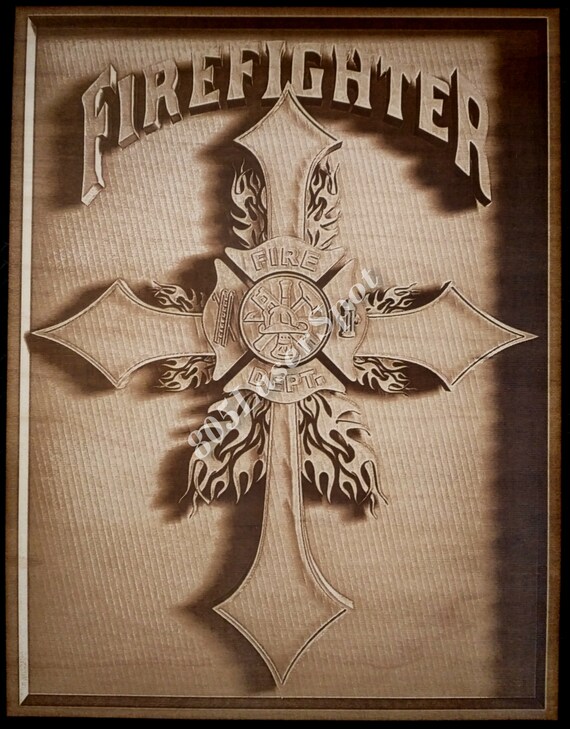 Digital Design File Firefighter Cross Glowforge Laser - Etsy