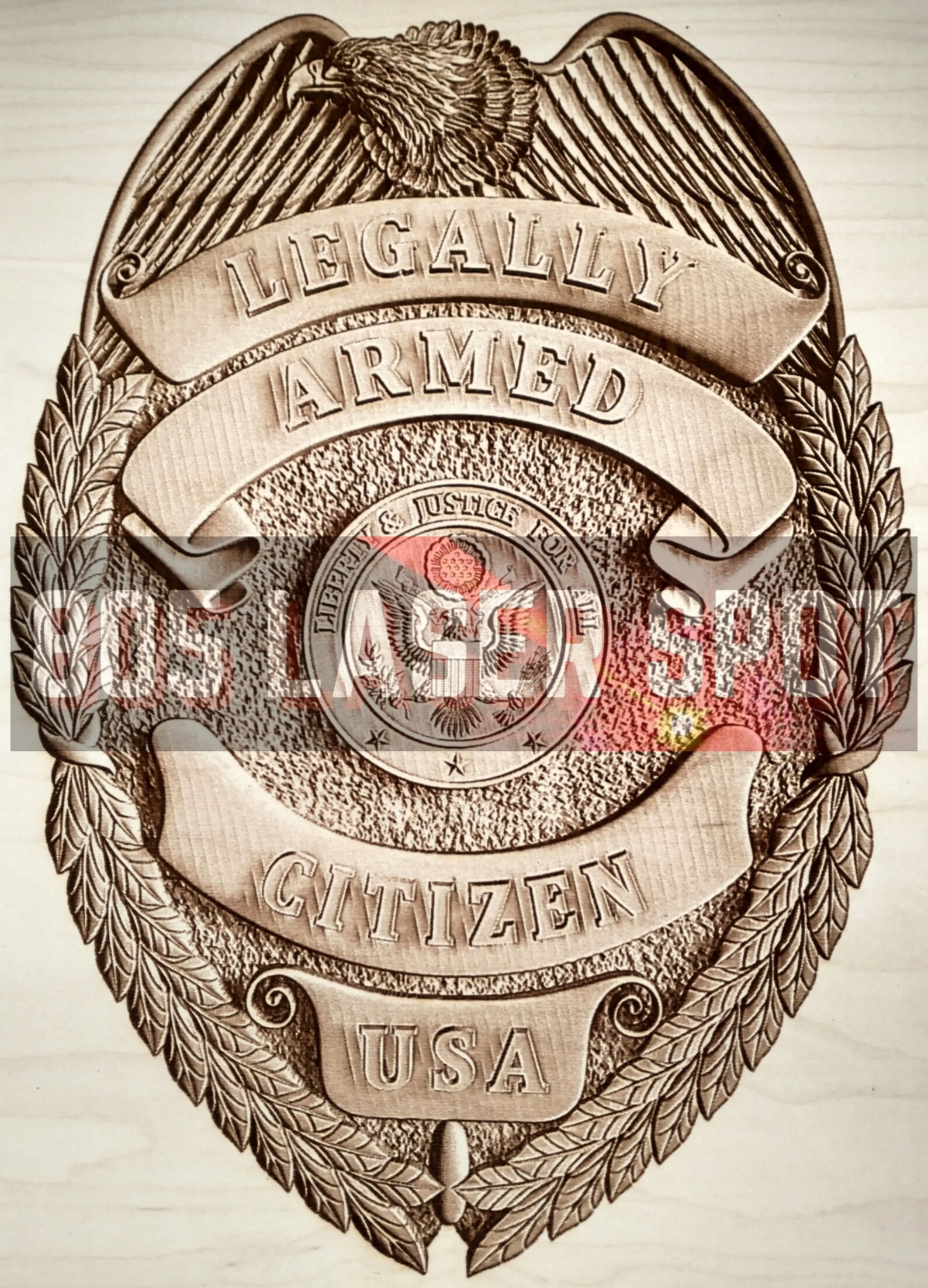 Digital Design File Legally Armed Citizen Badge Glowforge - Etsy