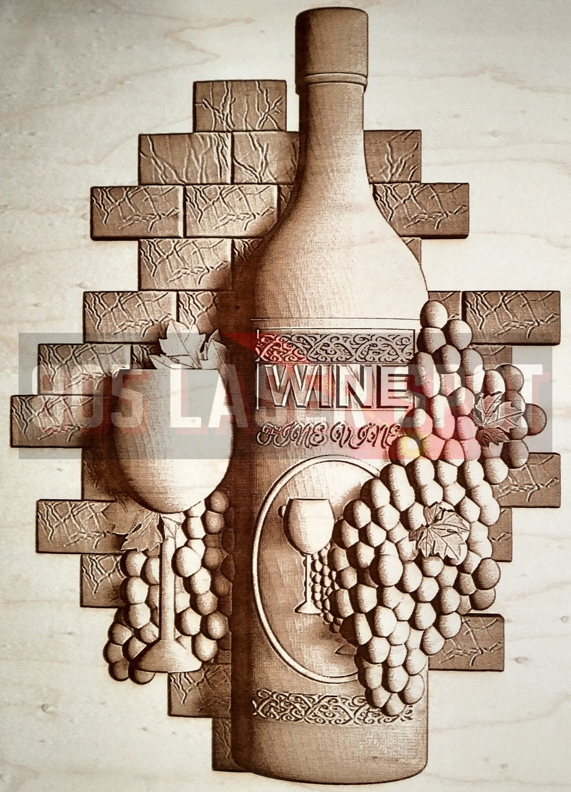 Digital Design File Wine Bottle Sign Glowforge Laser - Etsy