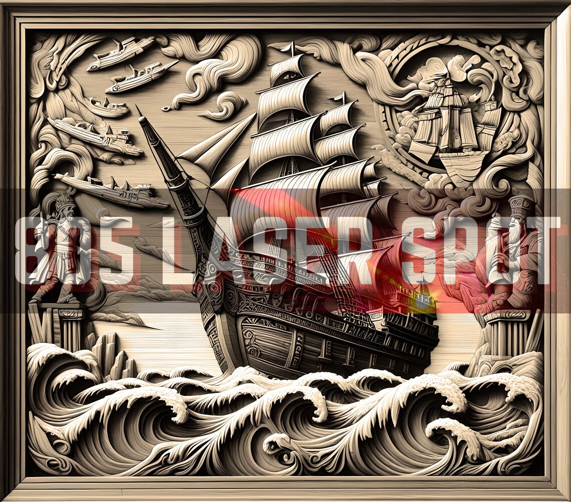 Digital Design File - Ship 1 - Glowforge - Laser Ready - Engrave - SVG ...