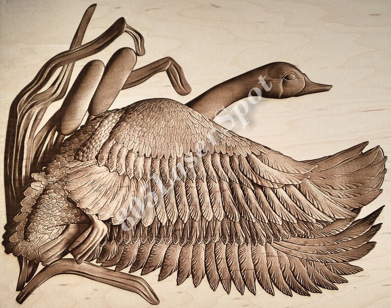 Digital Design File Canadian Goose Glowforge Laser Ready | Etsy