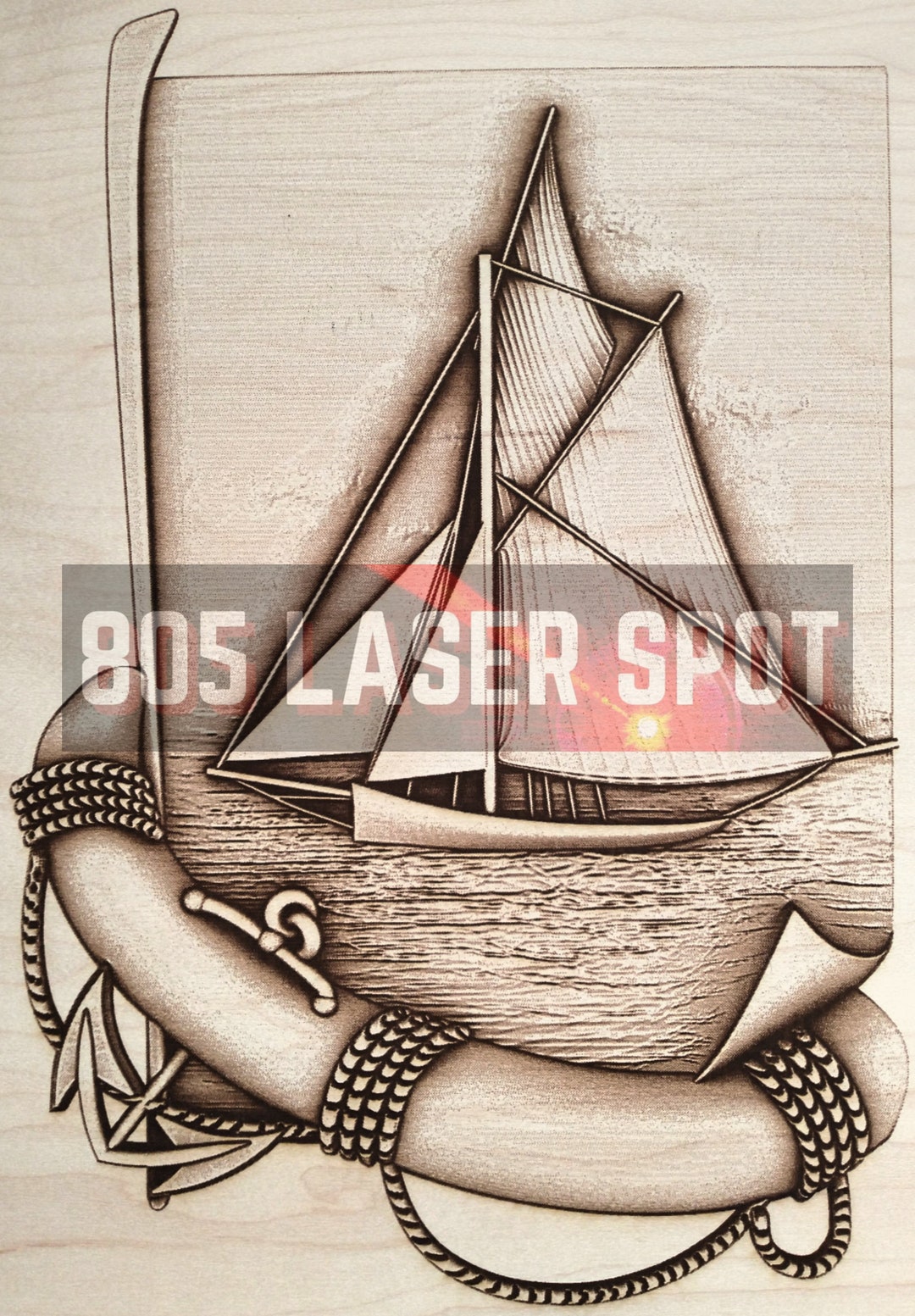 Digital Design File - Sailboat - Glowforge - Laser Ready - Engrave ...