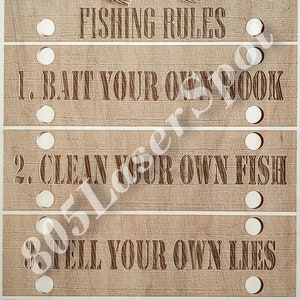 Digital Design File Fishing Rules Sign Glowforge Laser | Etsy
