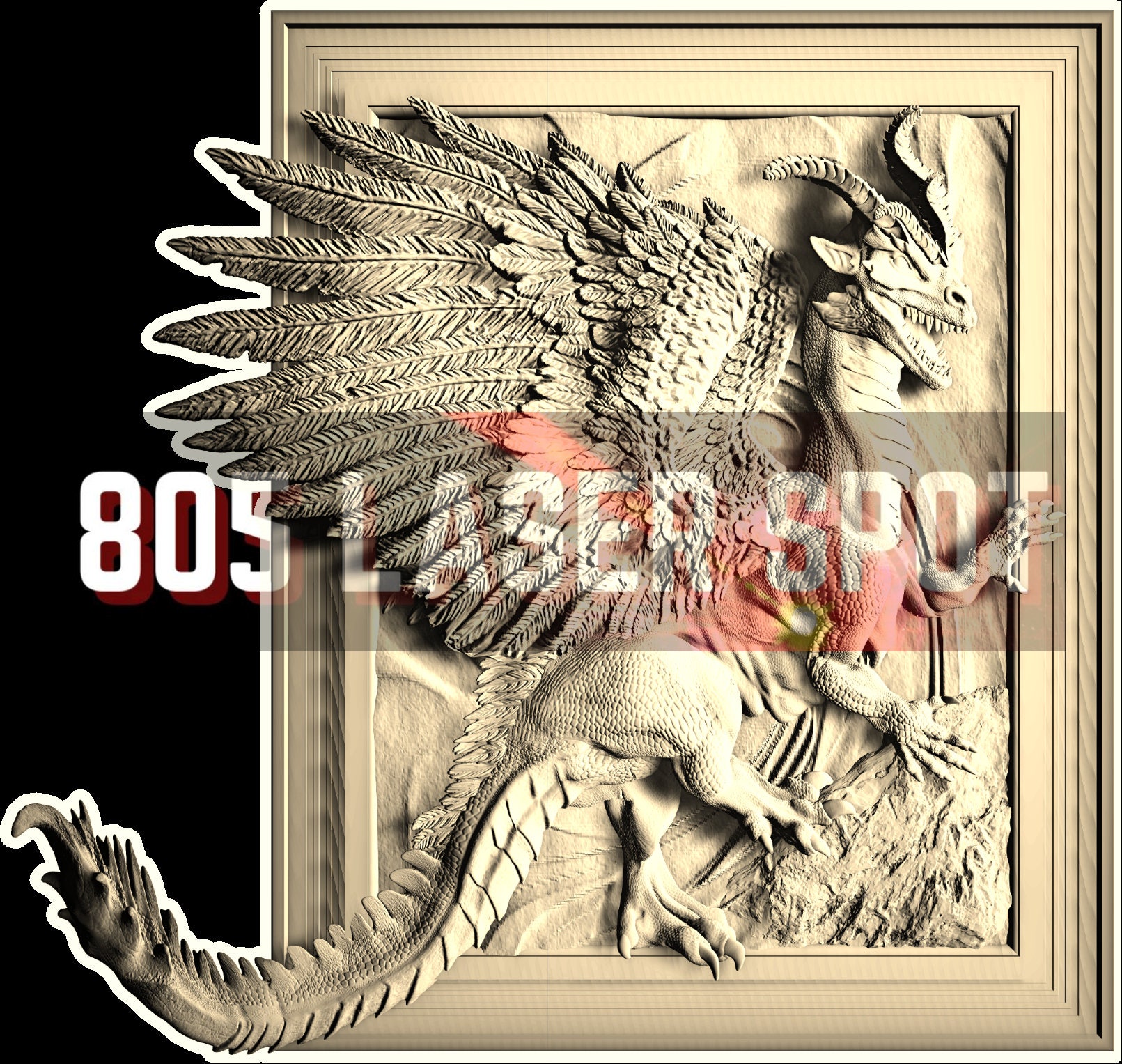 Digital Design File Dragon Glowforge Laser Ready - Etsy