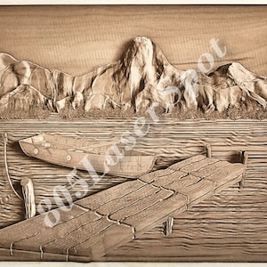 Digital Design File Lake Boat Dock Glowforge Laser Ready | Etsy