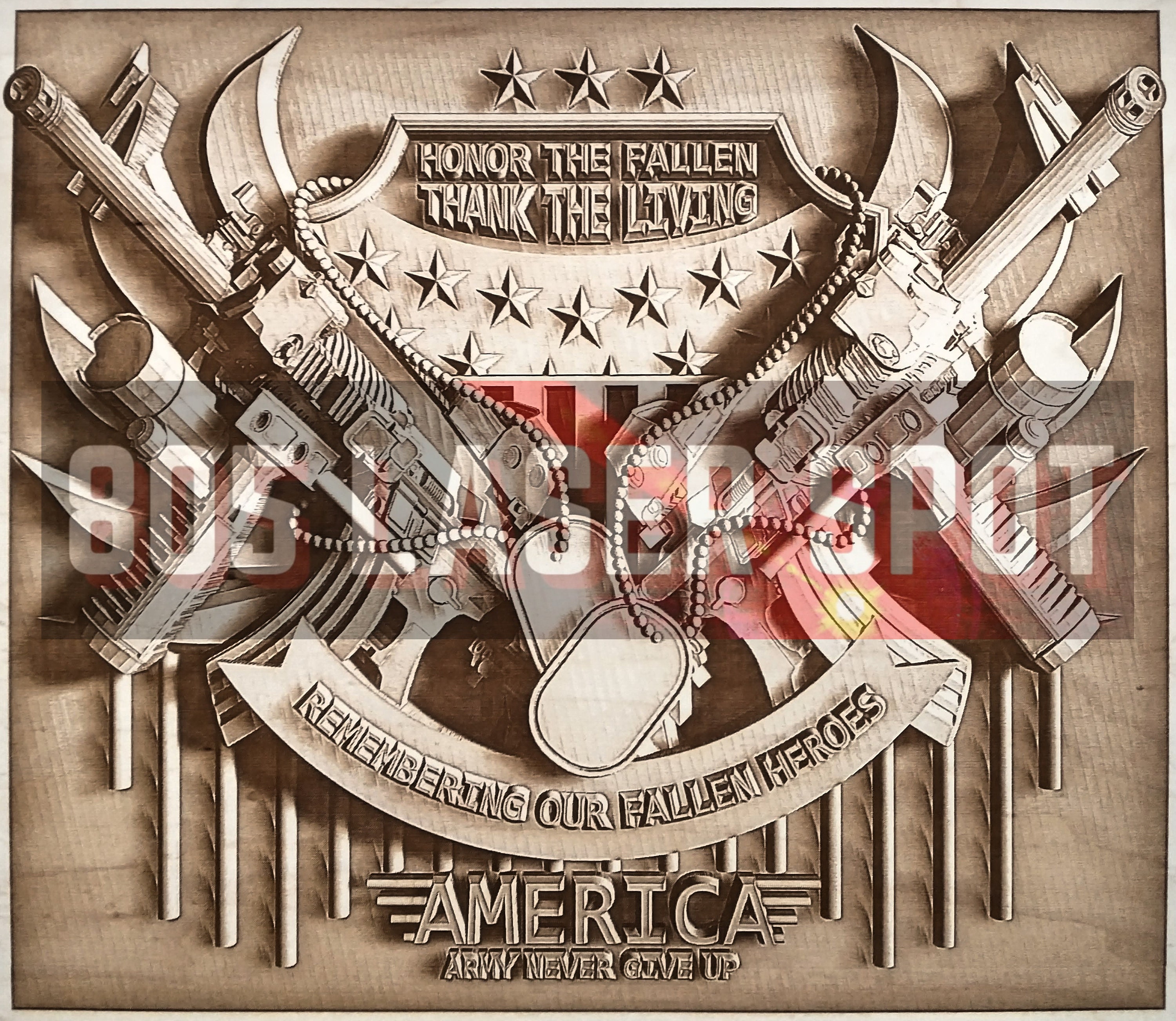 Digital Design File - Fallen Heroes - Glowforge - Laser Ready - Engrave ...