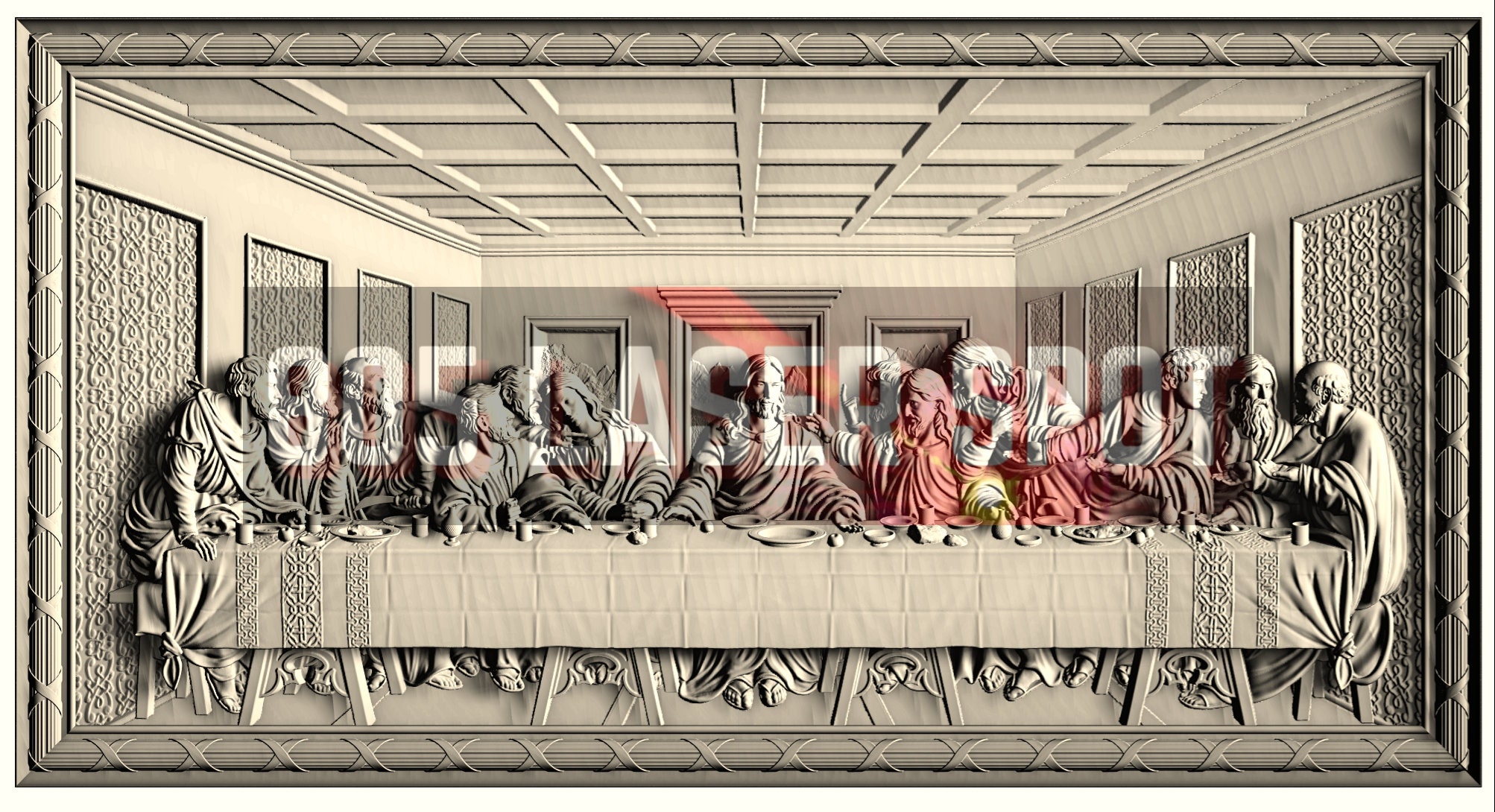 Digital Design File Last Supper Framed 2 Glowforge Laser - Etsy